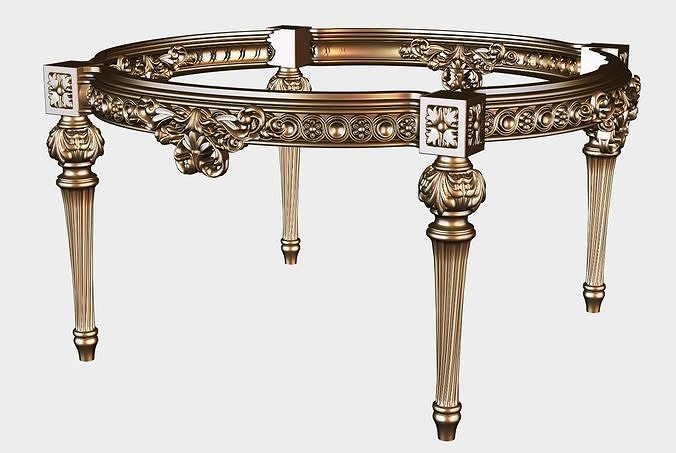 Carved tea table for cnc 15 3D model | CGTrader