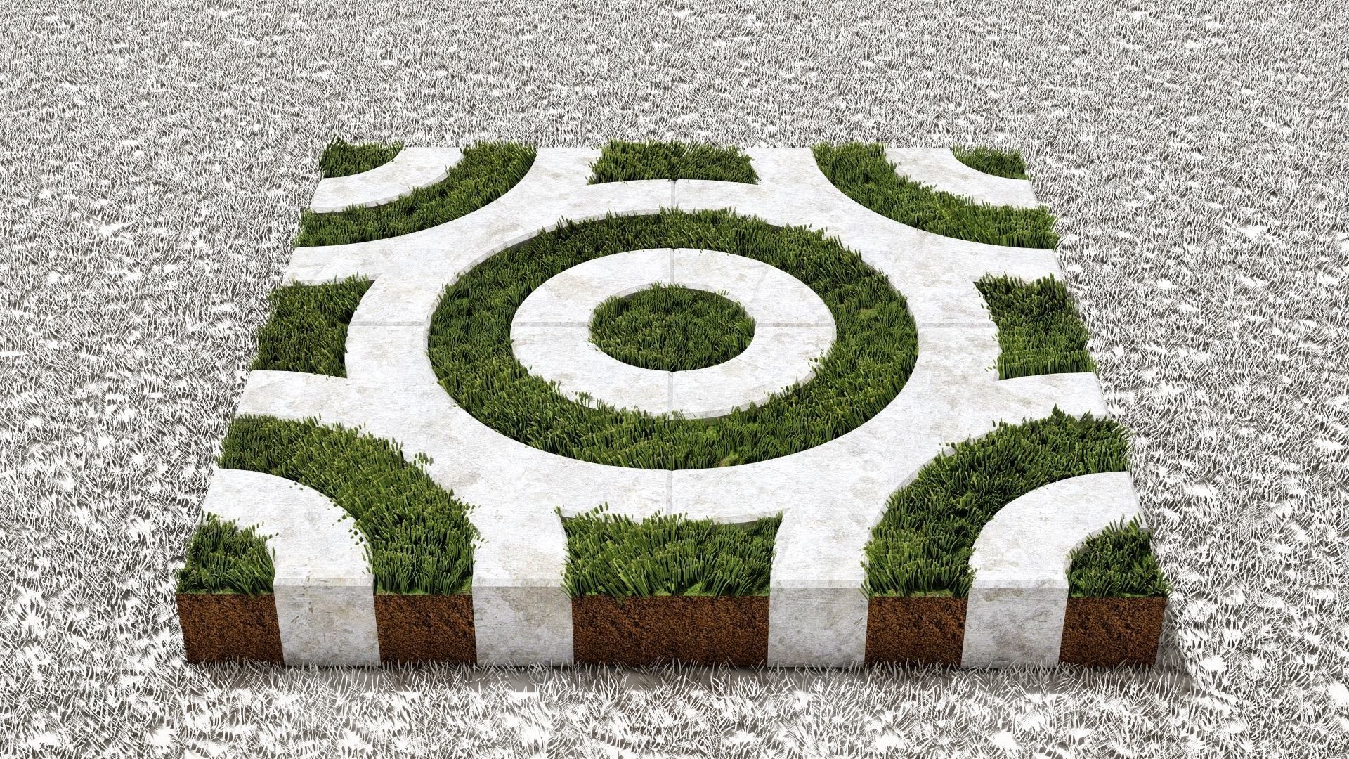 Wavy Grass Paver V2 3D model | CGTrader