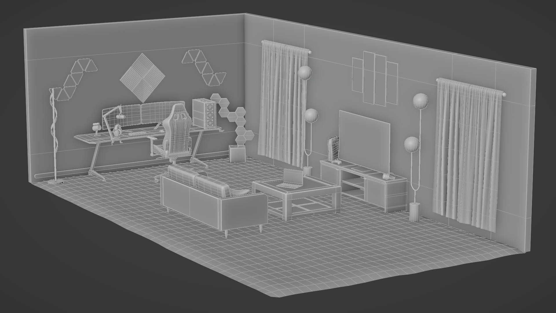 3D model Complete Gaming Room Pack VR / AR / low-poly | CGTrader