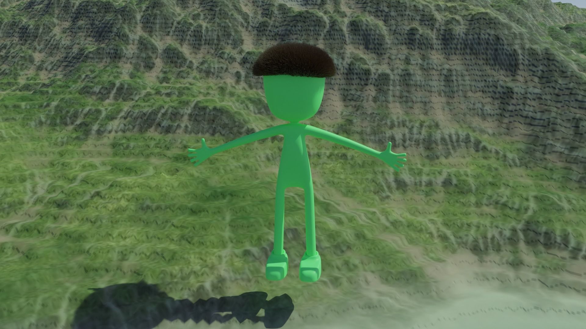 Green Rubber Character 3D model rigged | CGTrader