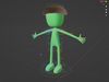 Green Rubber Character 3D model rigged | CGTrader