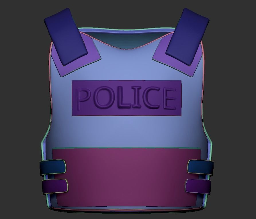 Police Bulletproof Vest 3D model 3D printable | CGTrader