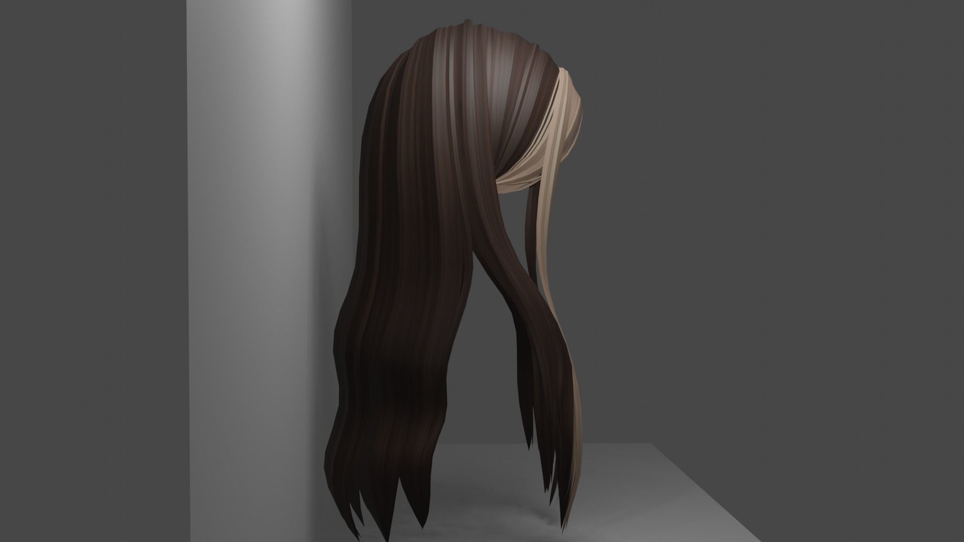 3D model Hair Long Wavy Doll Hair and 4 color textures VR / AR / low ...