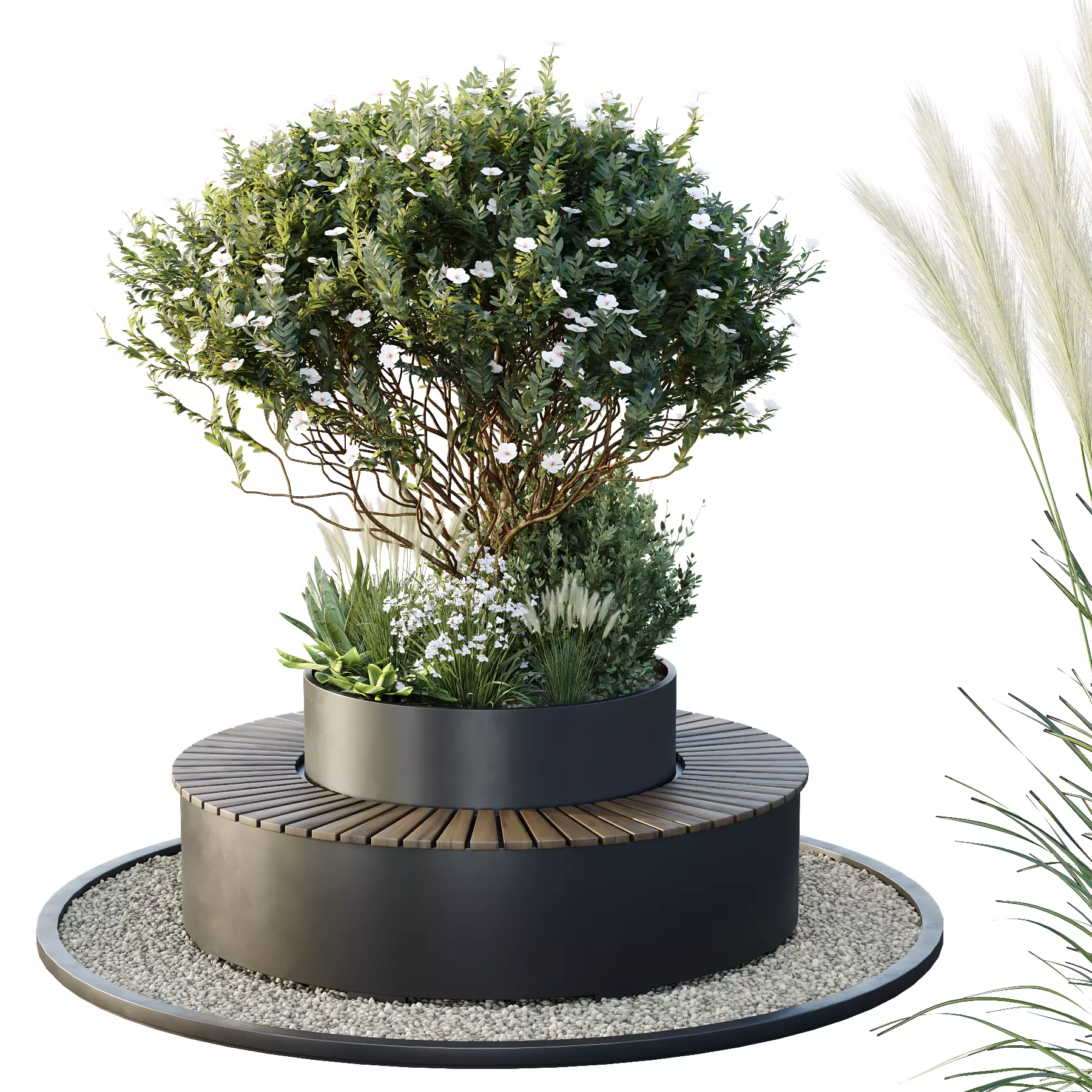 HQ Tree and bush garden box outdoor VOL 21 3D model | CGTrader