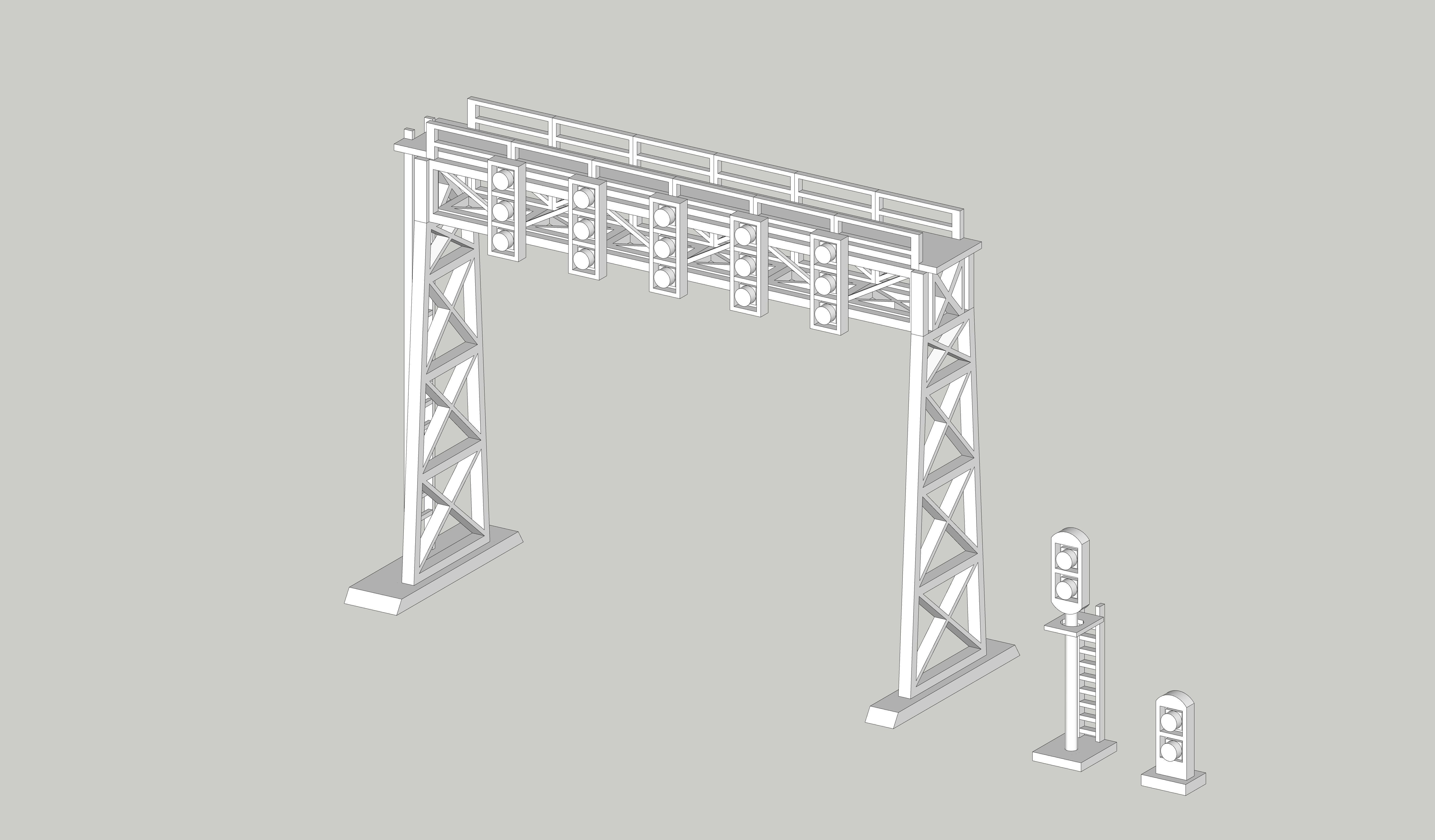 3D model Signal Gantry and Block Signal Set by Outland Models VR / AR ...