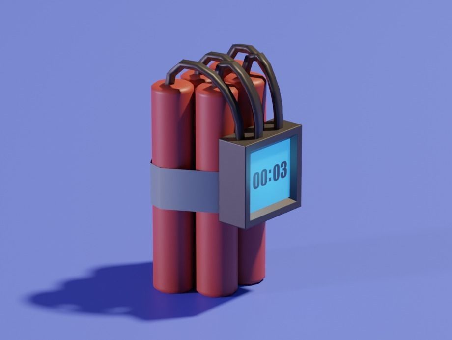 TNT Dynamite bundle Digital display timer Stylized Game ready free VR ...