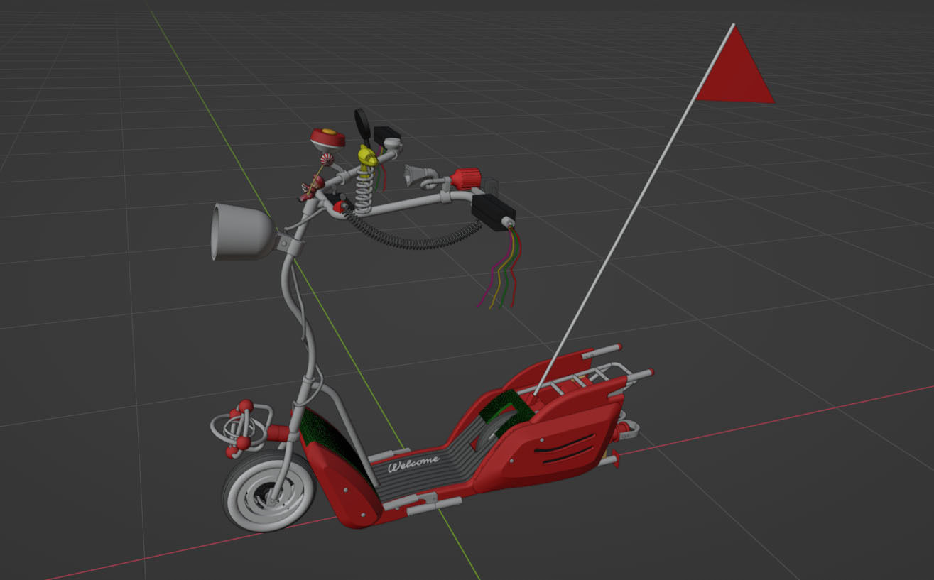 Pee Wee Herman Scooter 3D model 3D printable | CGTrader