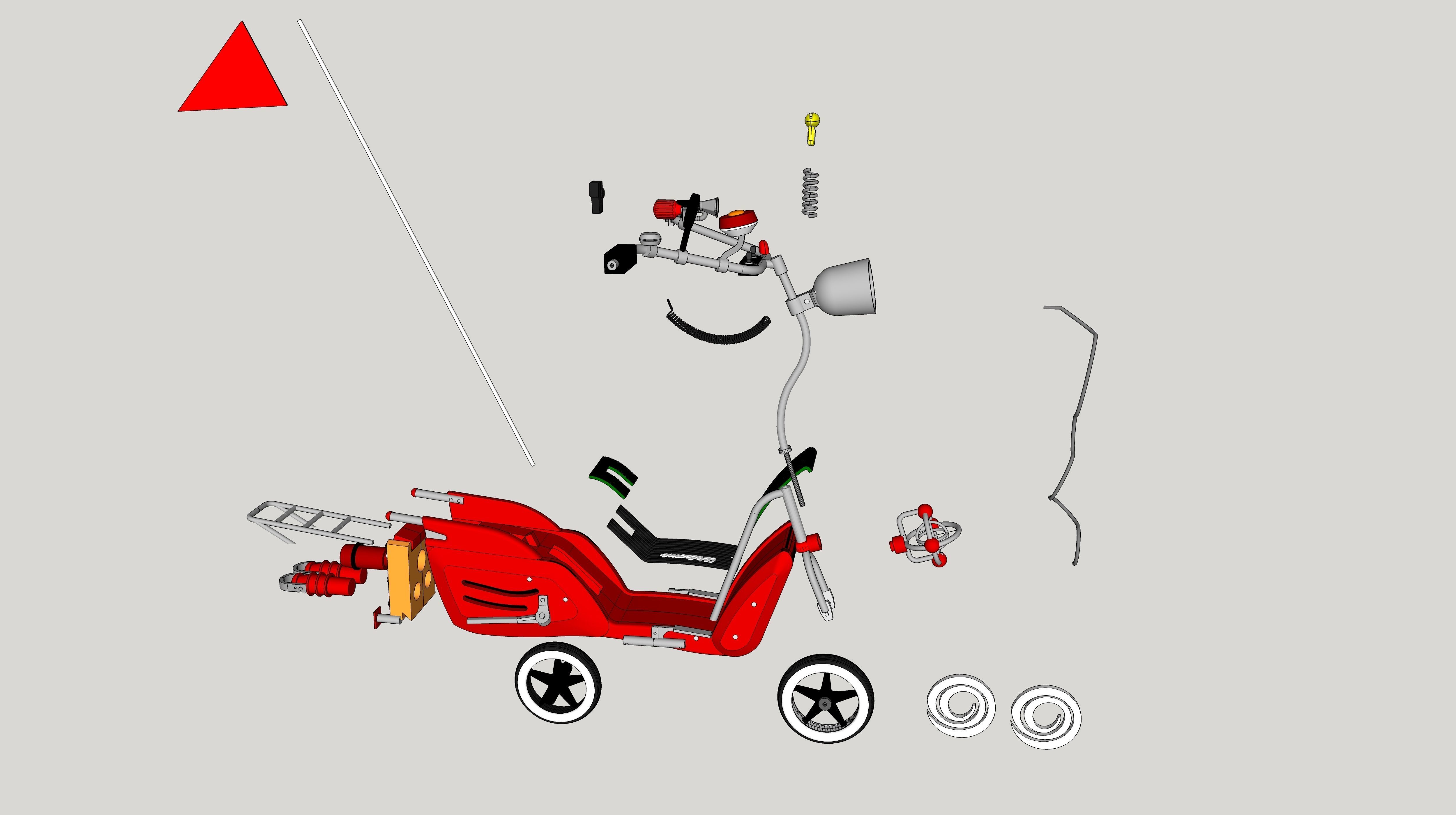 Pee Wee Herman Scooter 3D model 3D printable | CGTrader