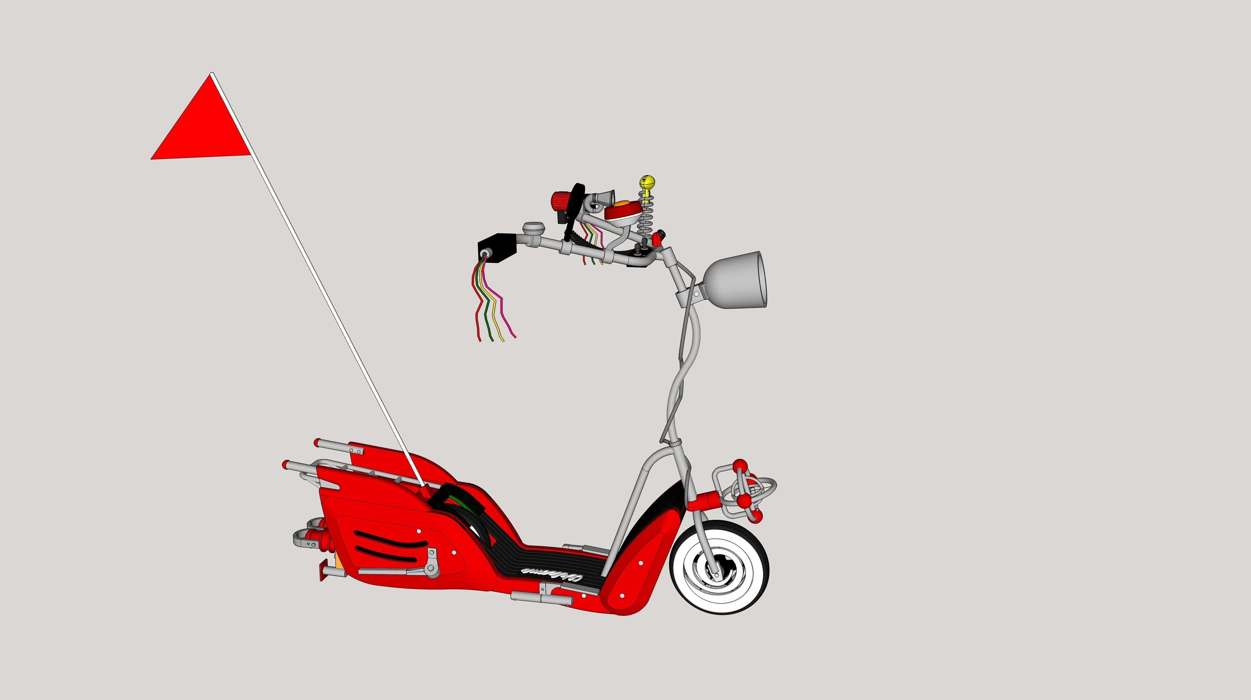 Pee Wee Herman Scooter 3D model 3D printable | CGTrader
