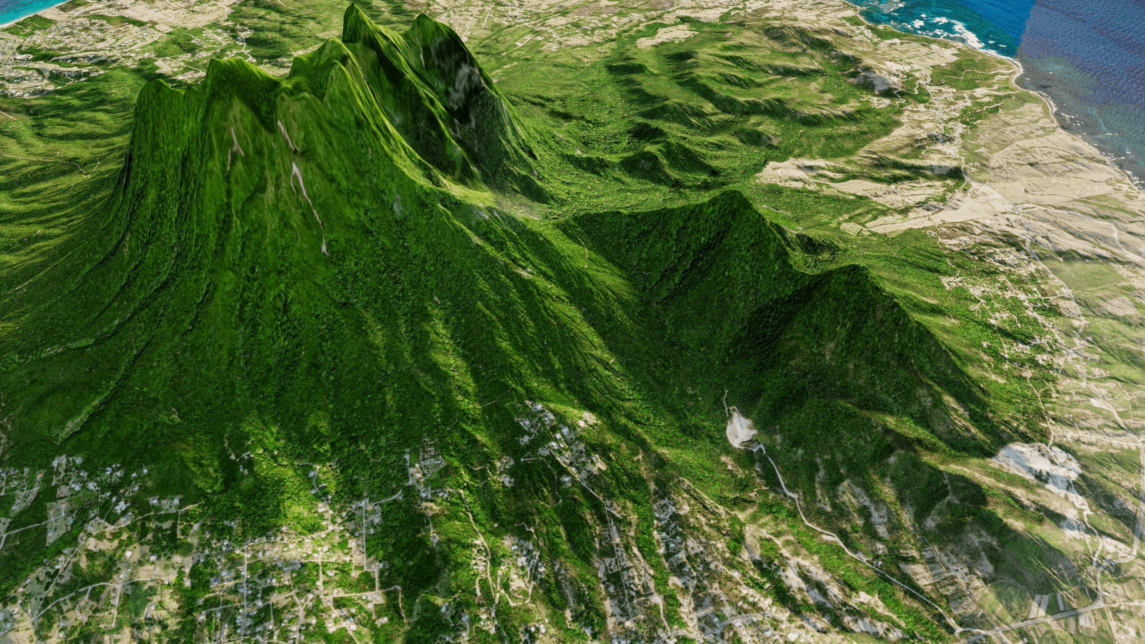Nevis island in Caribbean 3d model terrain 3D model | CGTrader