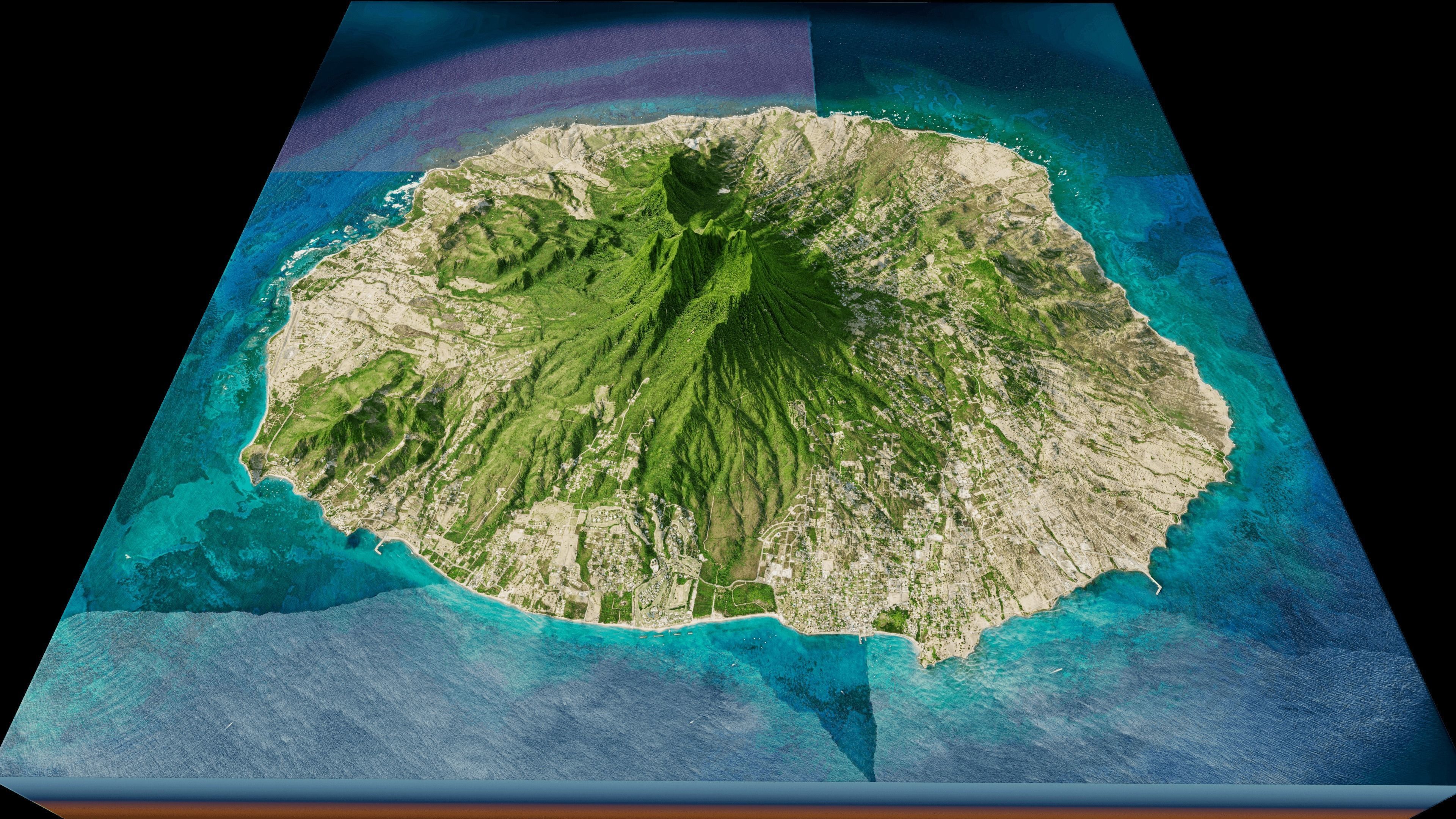 Nevis island in Caribbean 3d model terrain 3D model | CGTrader
