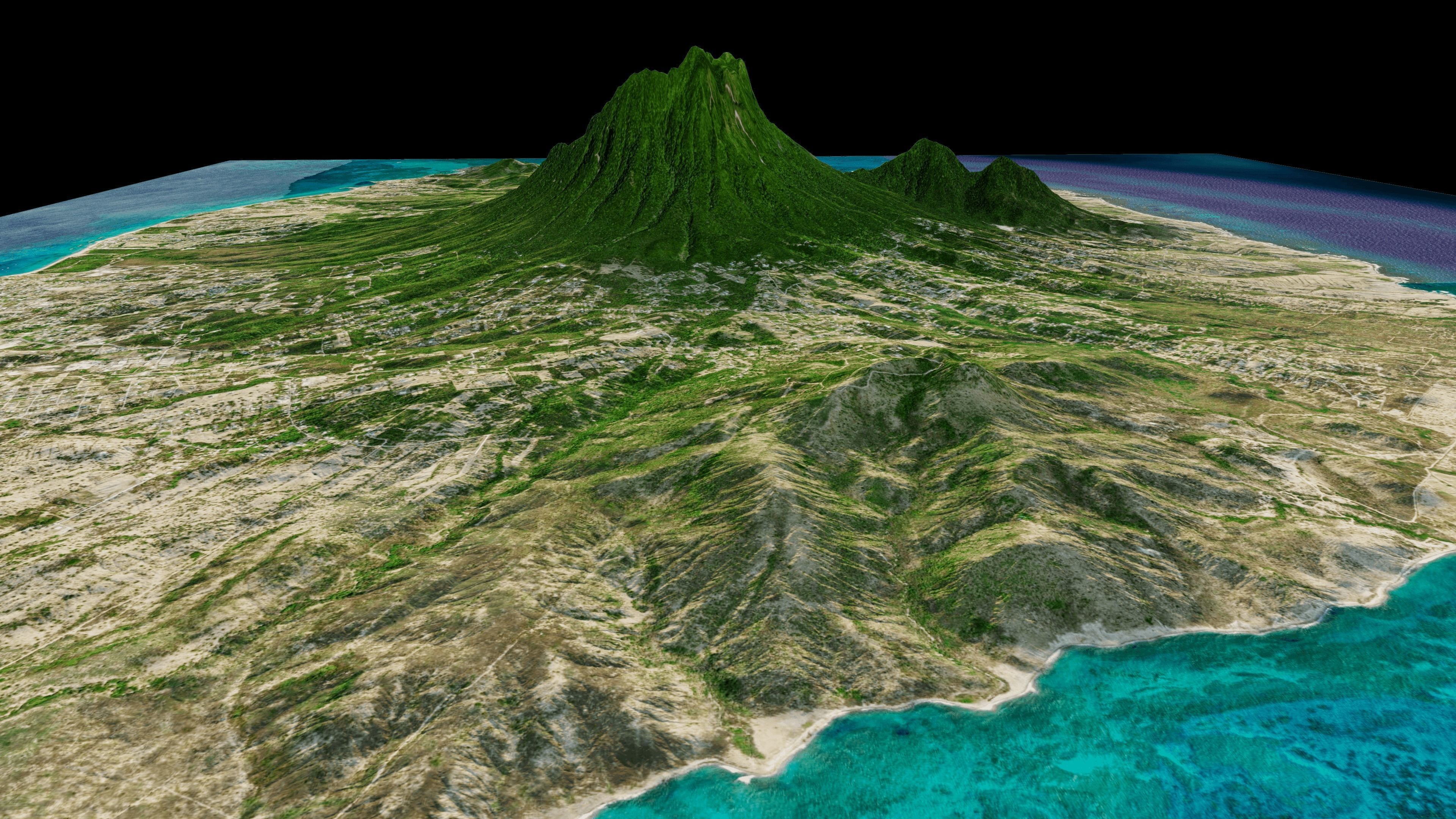 Nevis island in Caribbean 3d model terrain 3D model | CGTrader