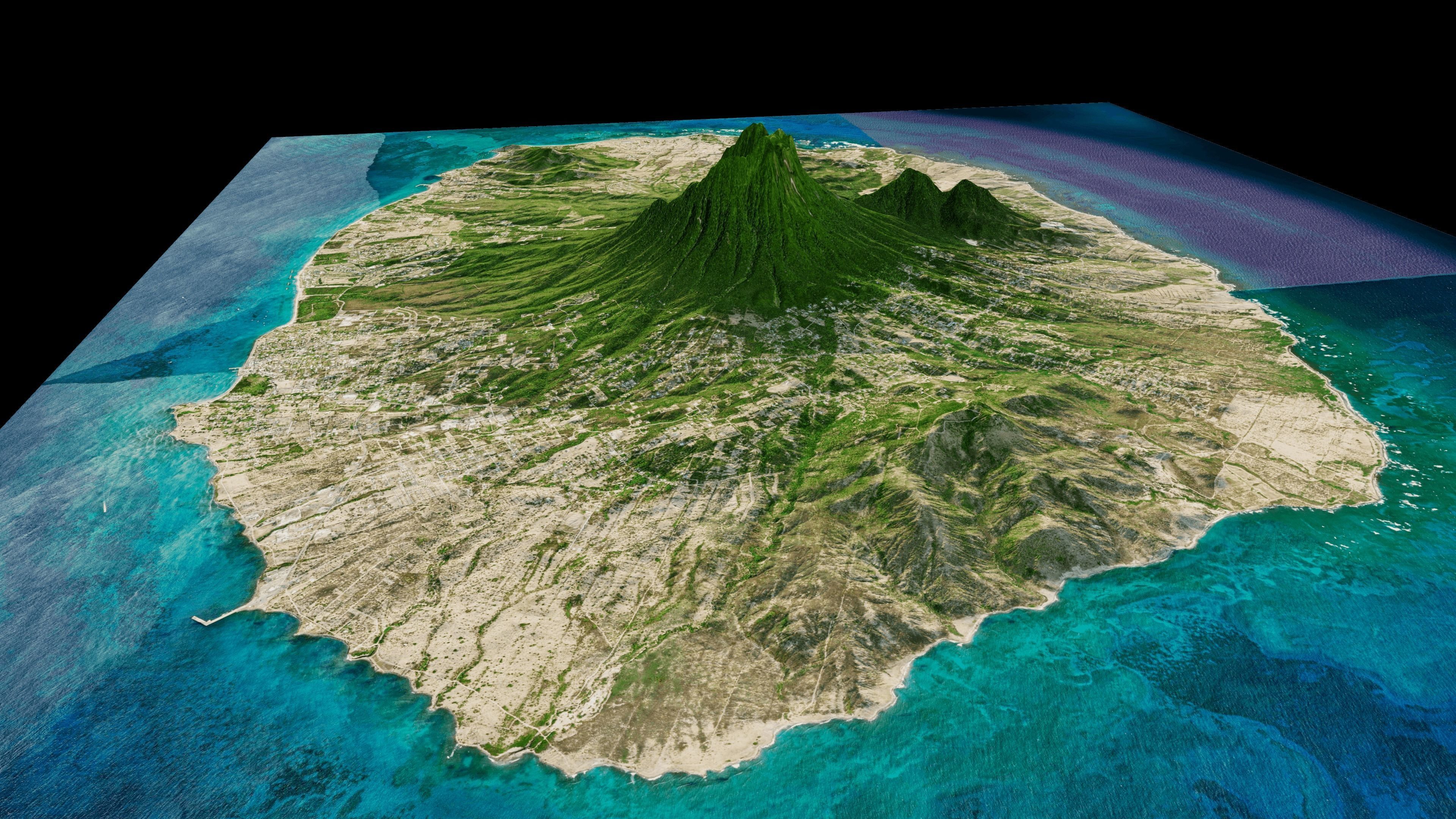 Nevis island in Caribbean 3d model terrain 3D model | CGTrader