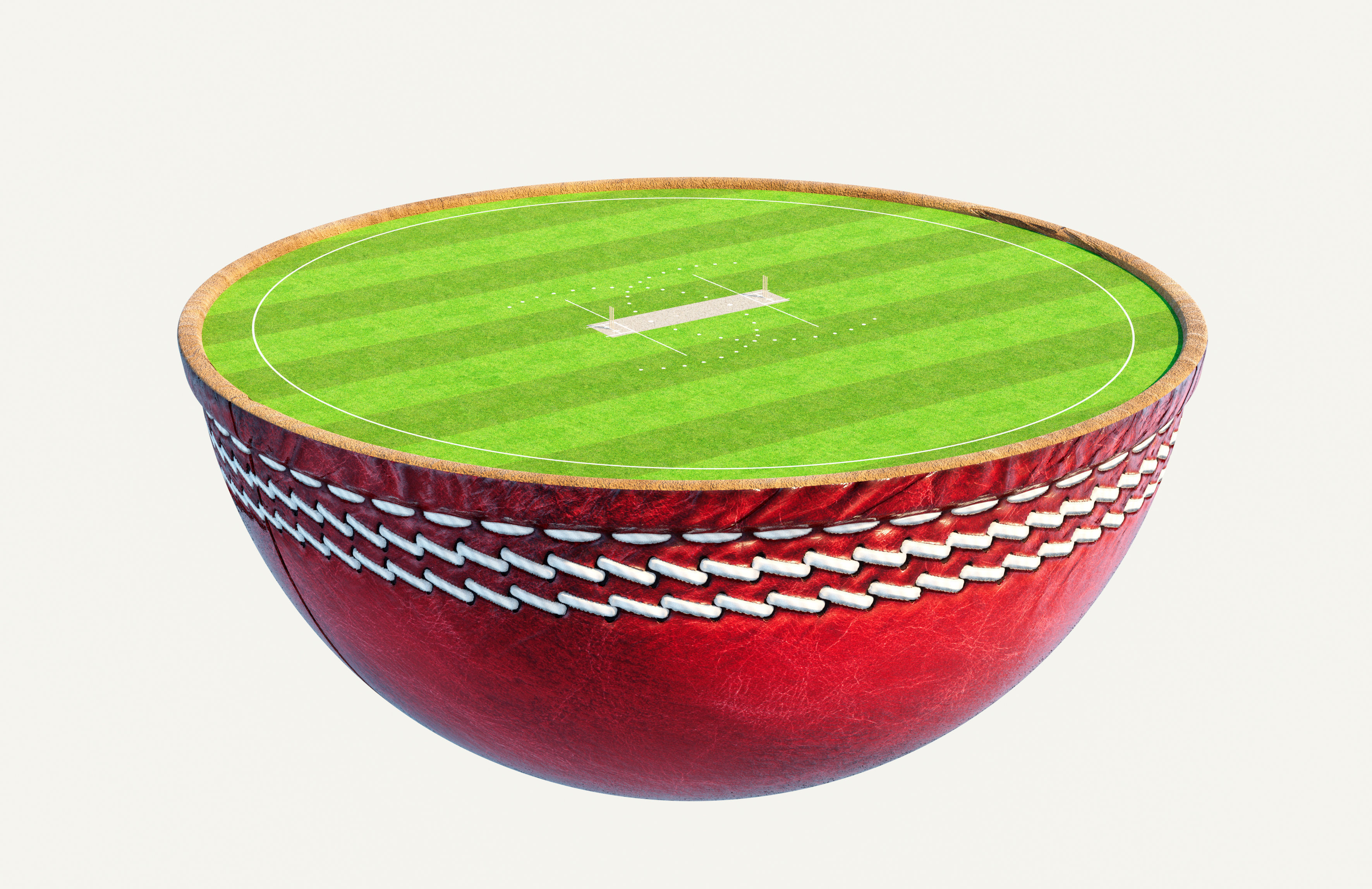 Cricket Half Ball And Cricket Field 3D model | CGTrader