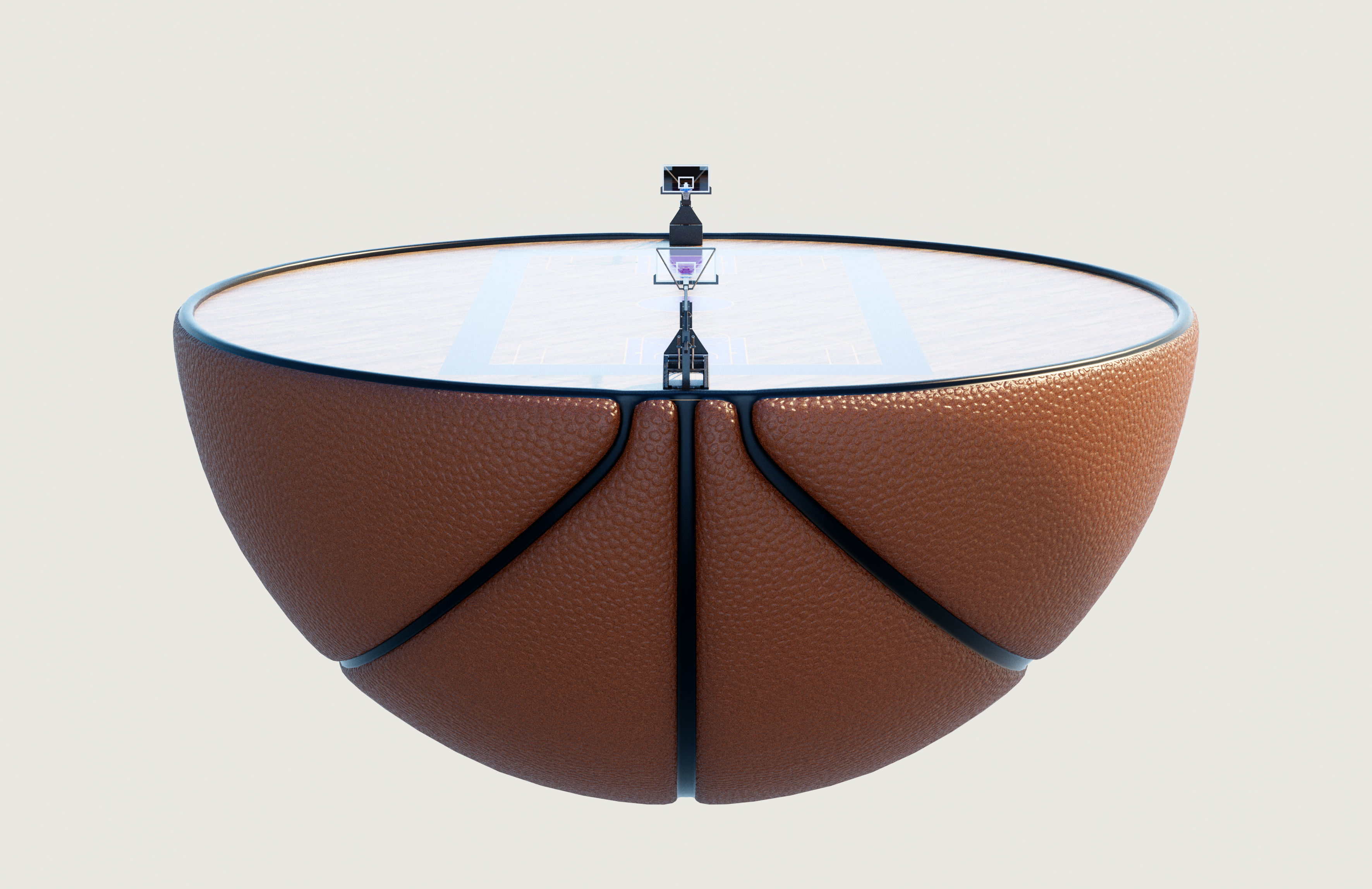 Basketball Half Ball And Basketball Court 3D model | CGTrader