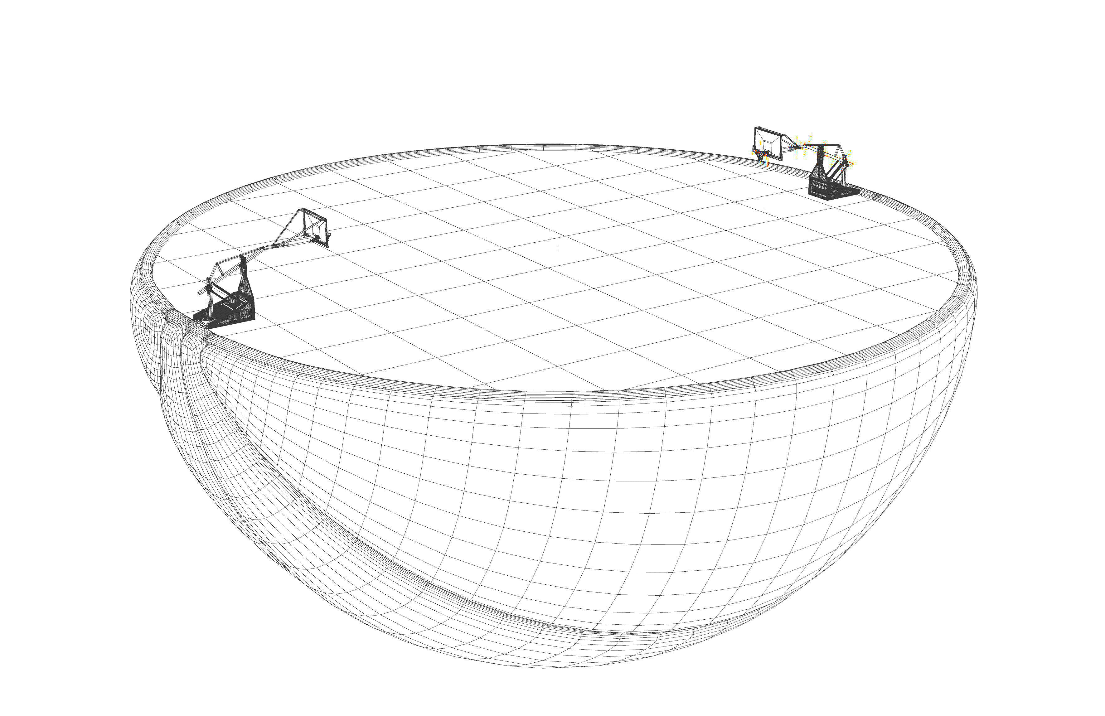 Basketball Half Ball And Basketball Court 3D model | CGTrader