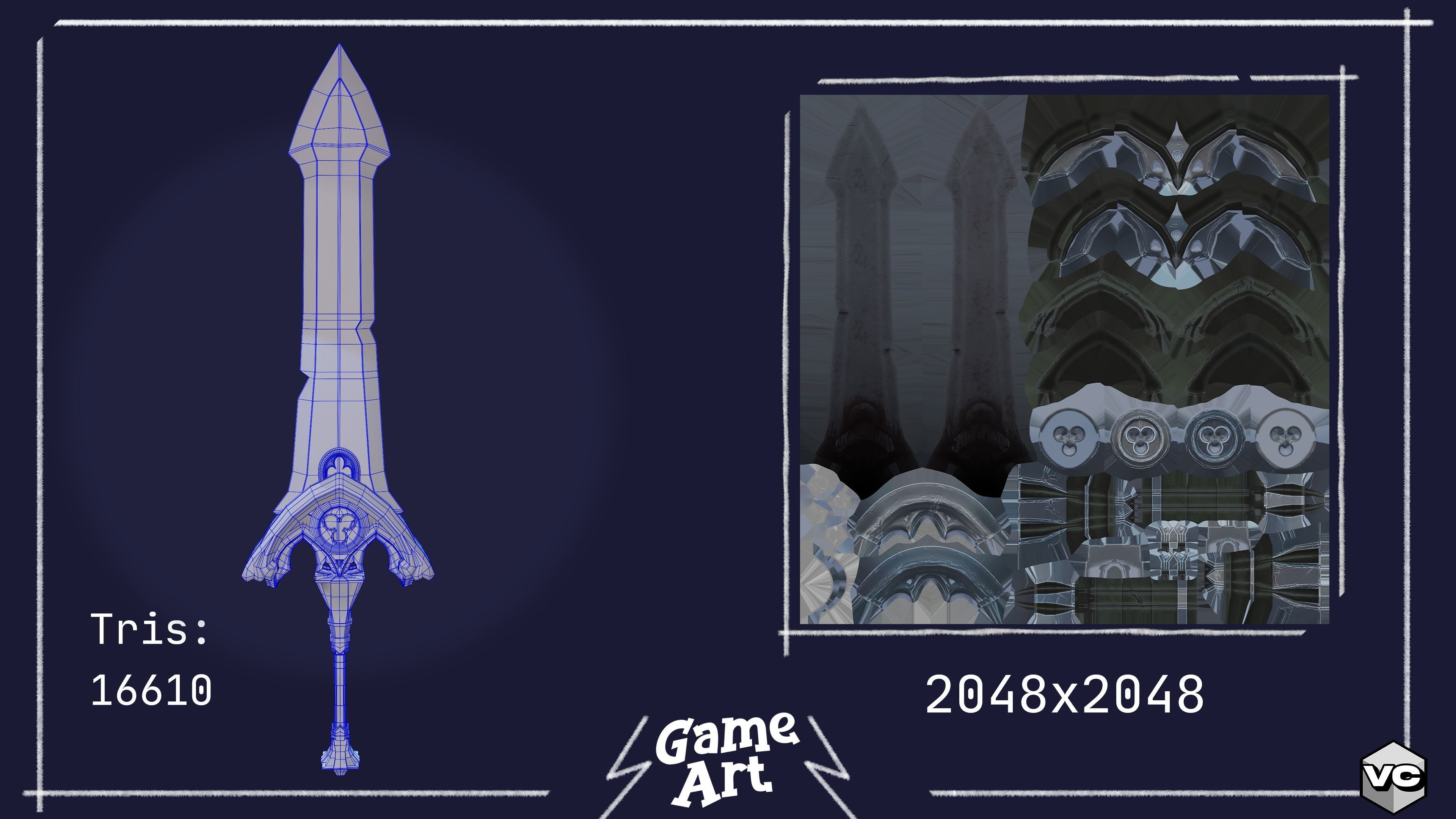 3D model Gothic Sword - Game Ready - VR / AR / low-poly | CGTrader