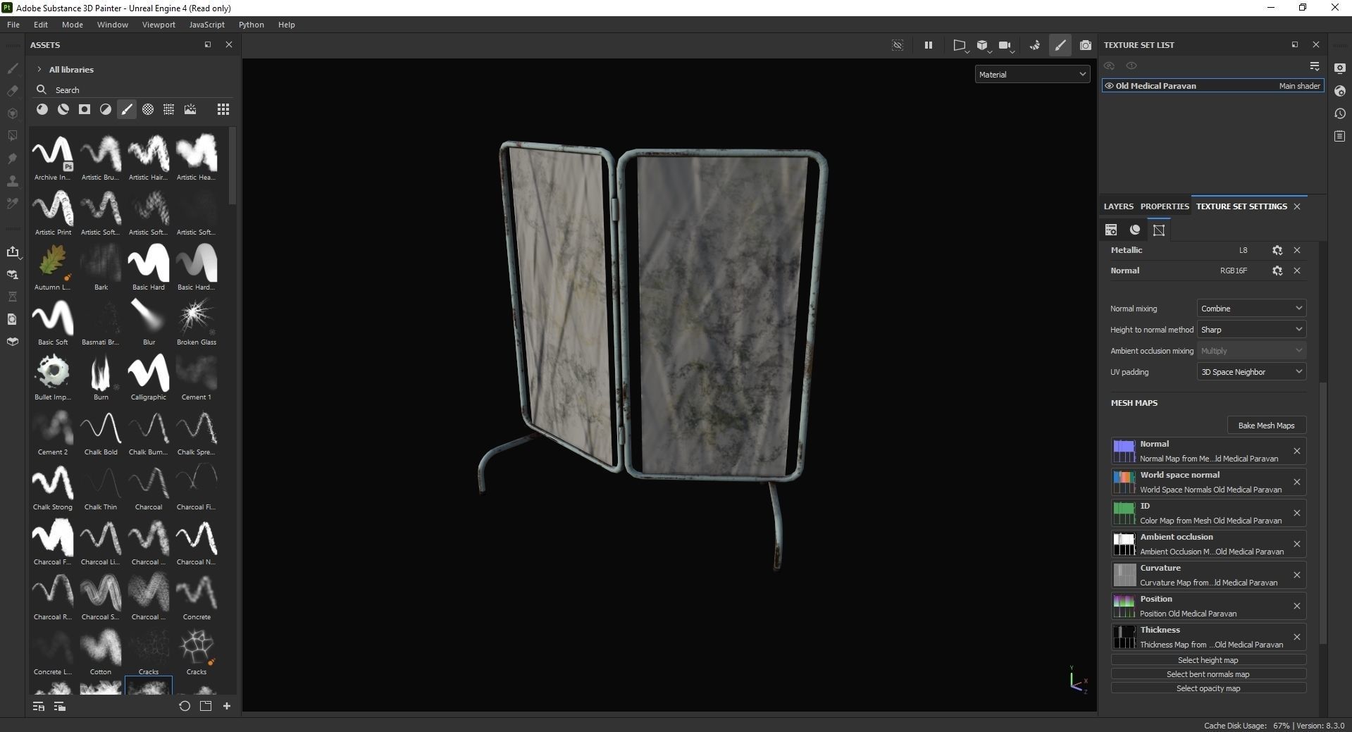 3D model Old Medical Paravan 3D Model VR / AR / low-poly | CGTrader