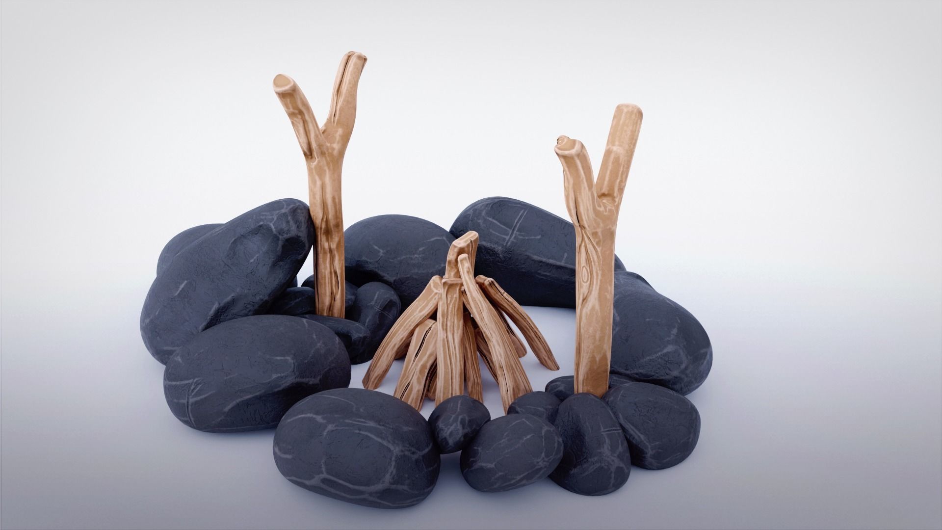 Campfire props sample free VR / AR / low-poly 3D model | CGTrader