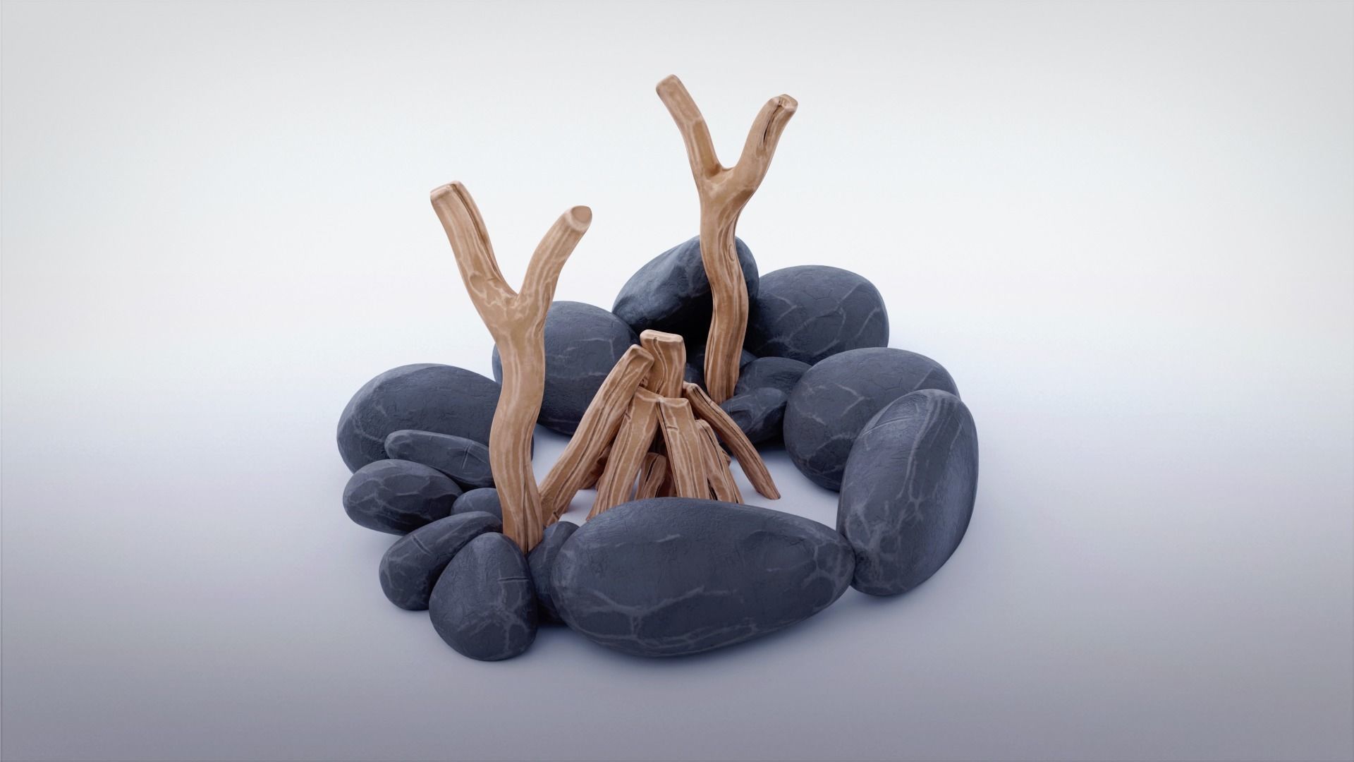 Campfire props sample free VR / AR / low-poly 3D model | CGTrader