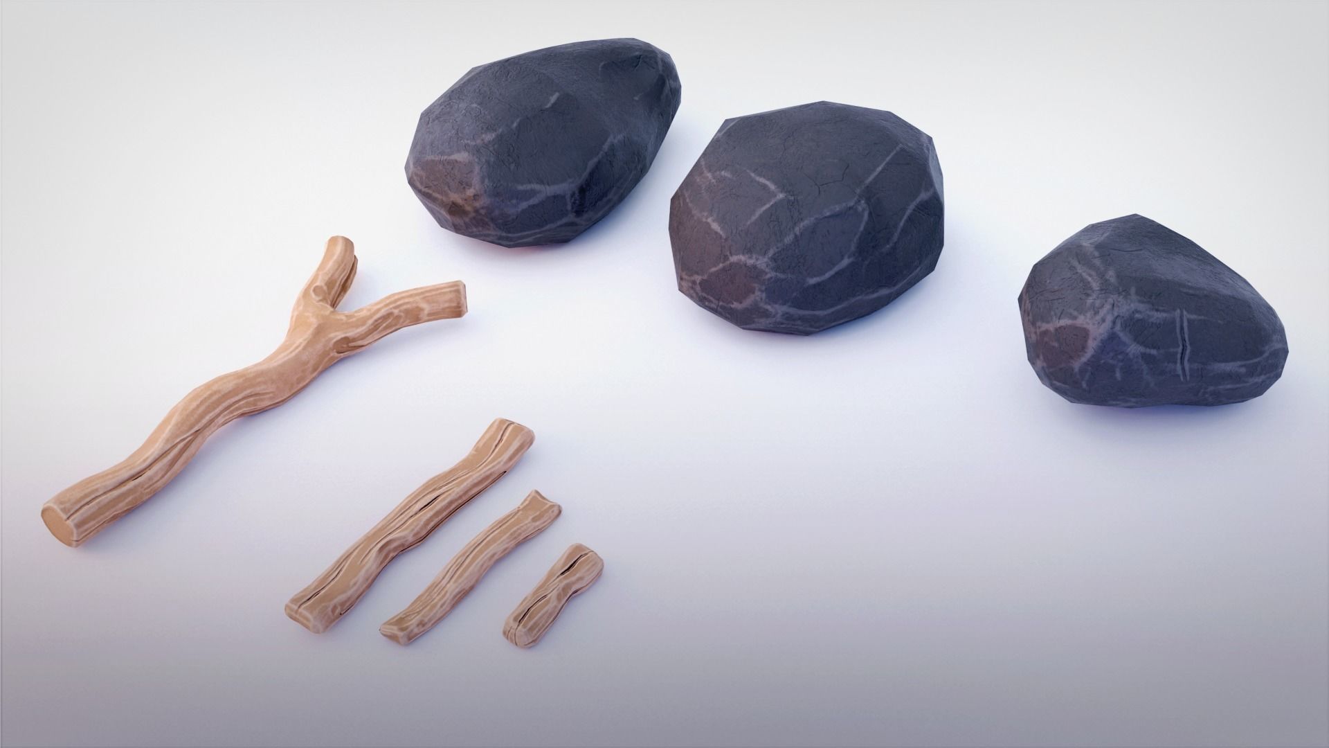 Campfire props sample free VR / AR / low-poly 3D model | CGTrader