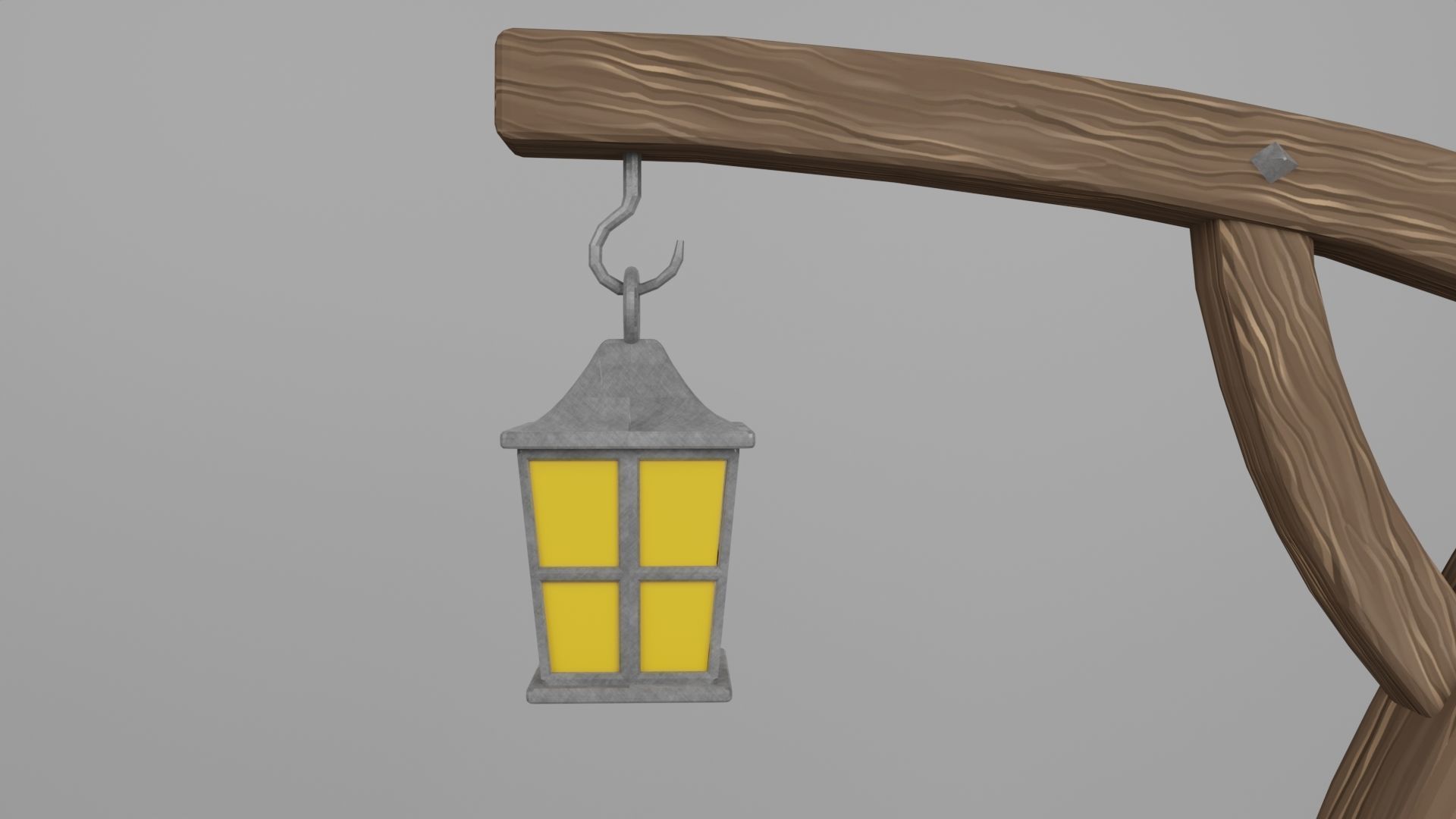 3D model Stylized old lantern on a poll VR / AR / low-poly | CGTrader