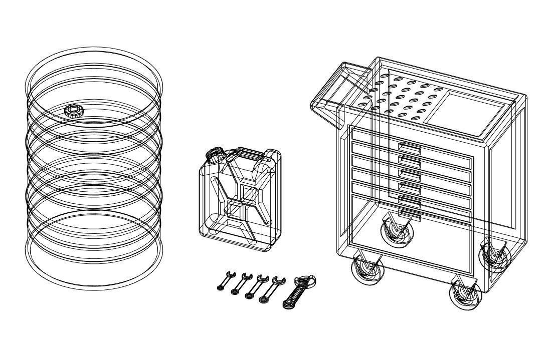 1-144 Scale Gunpla Diorama Barrel Tool Canister 3D model 3D printable ...
