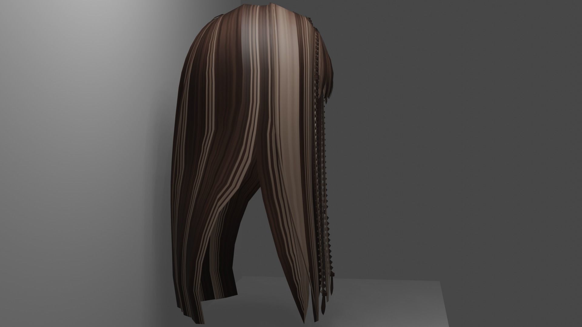 3D model Hair long cute y2k girl and 17 color textures VR / AR / low ...
