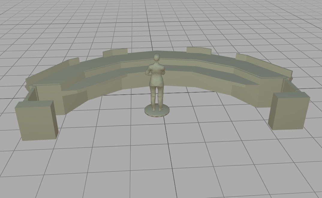 HO Scale Circular Reception Desk free 3D model 3D printable | CGTrader