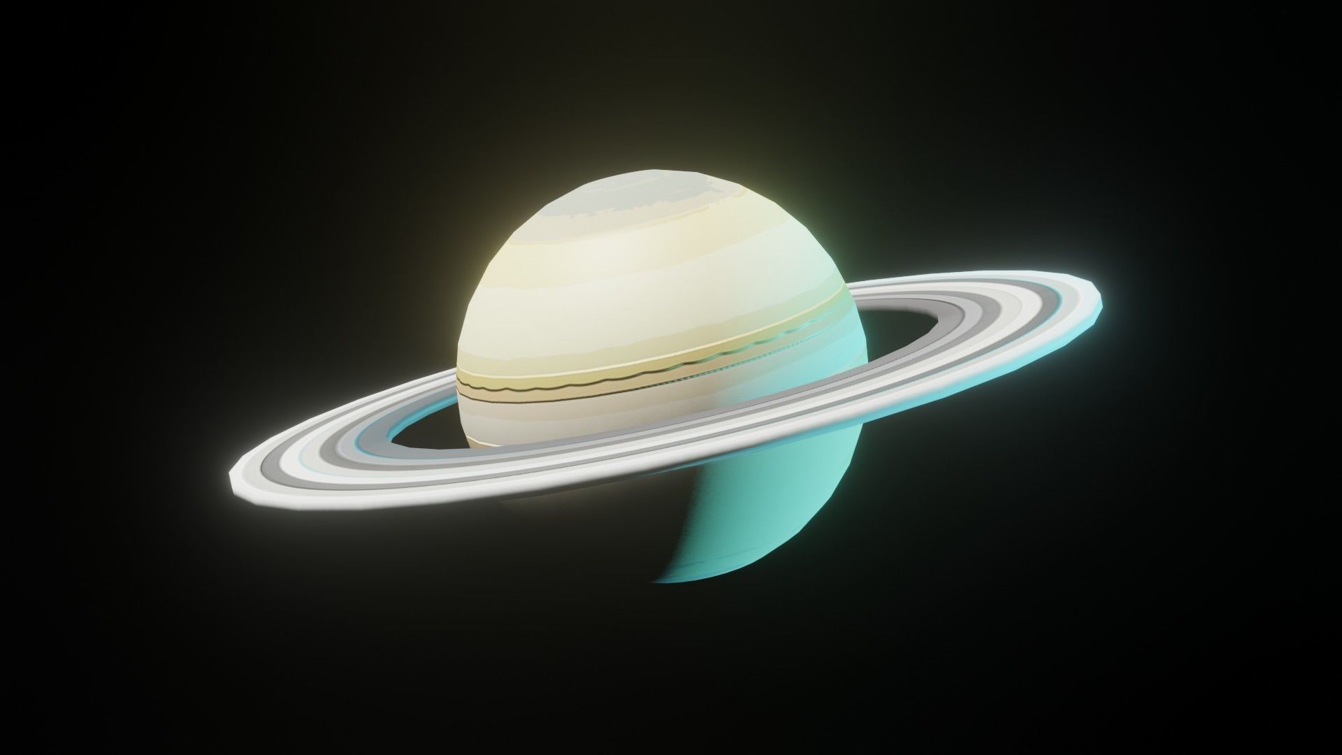 3D model Stylized Planet Saturn 3D Model 2k 4k 8k Textures VR / AR ...