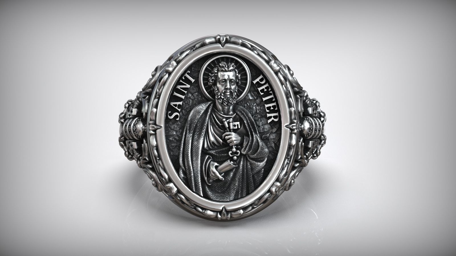 Saint Peter Apostle Keys of Heaven Shield Christian Signet 3D model 3D ...