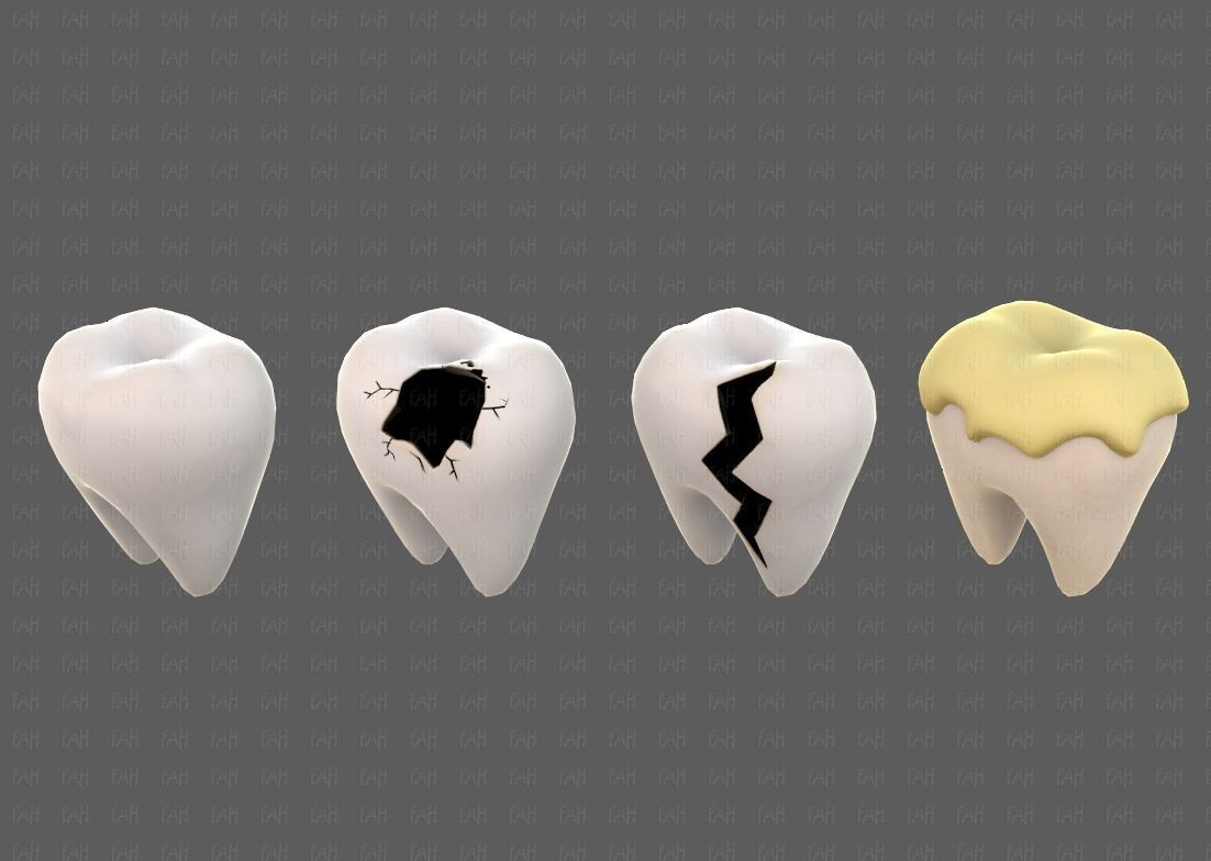 3D model Teeth Cartoon V03 VR / AR / low-poly | CGTrader