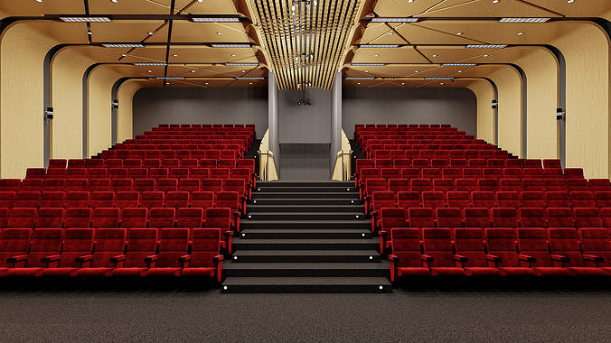 Modern Cinema Hall - Blender Cycles 3D model | CGTrader