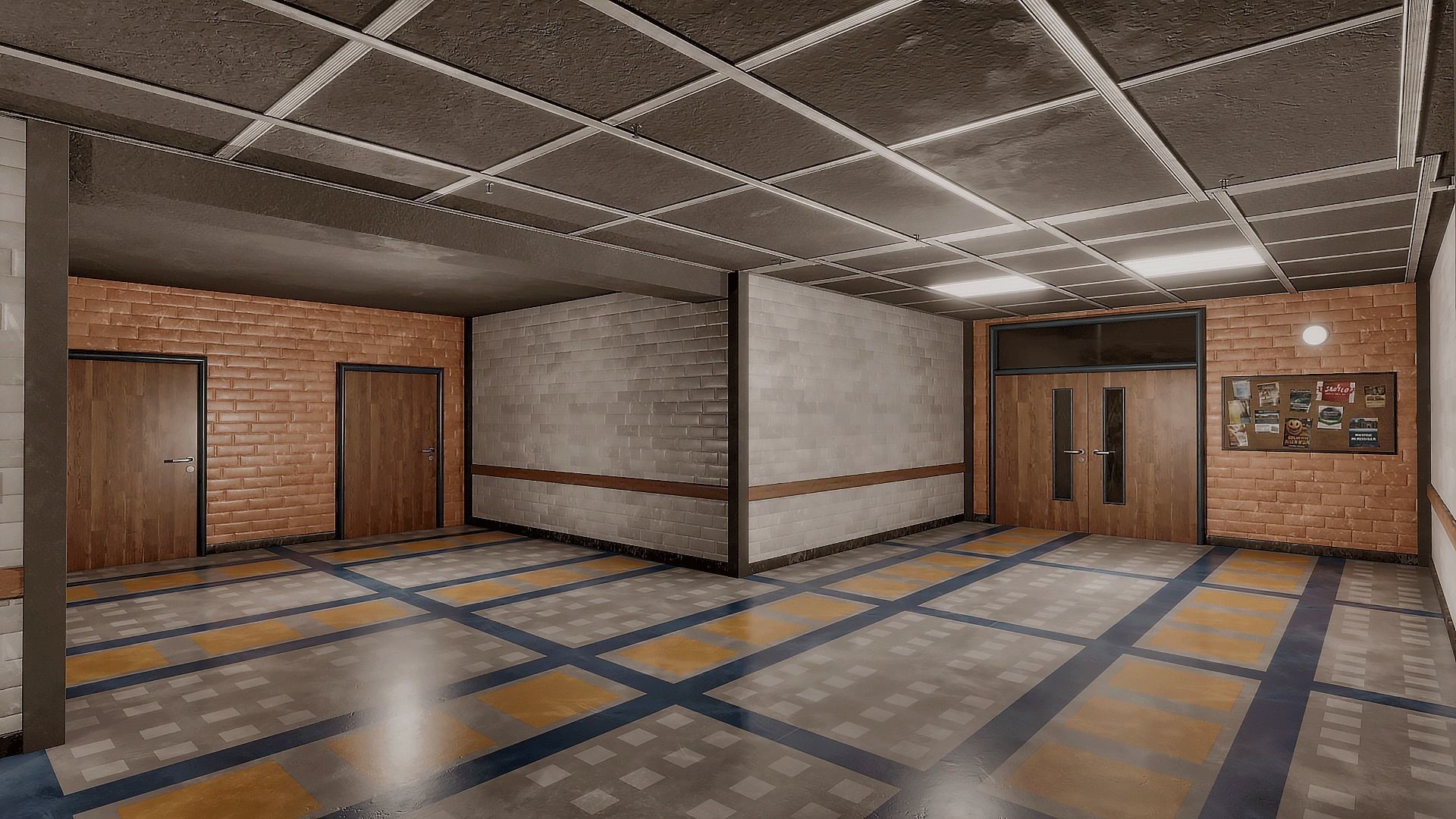 3D model UE5 - SCHOOL HALLWAY VR / AR / low-poly | CGTrader
