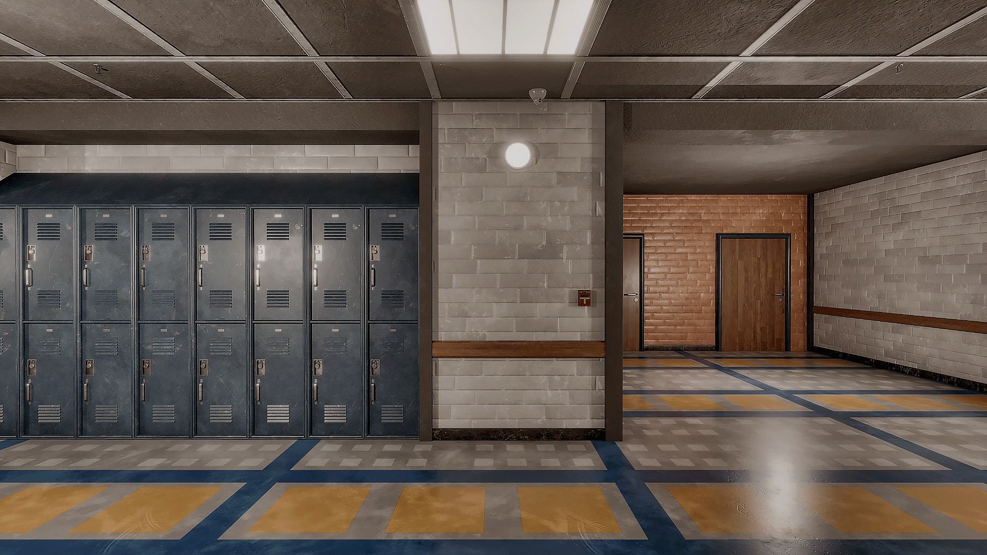3D model UE5 - SCHOOL HALLWAY VR / AR / low-poly | CGTrader