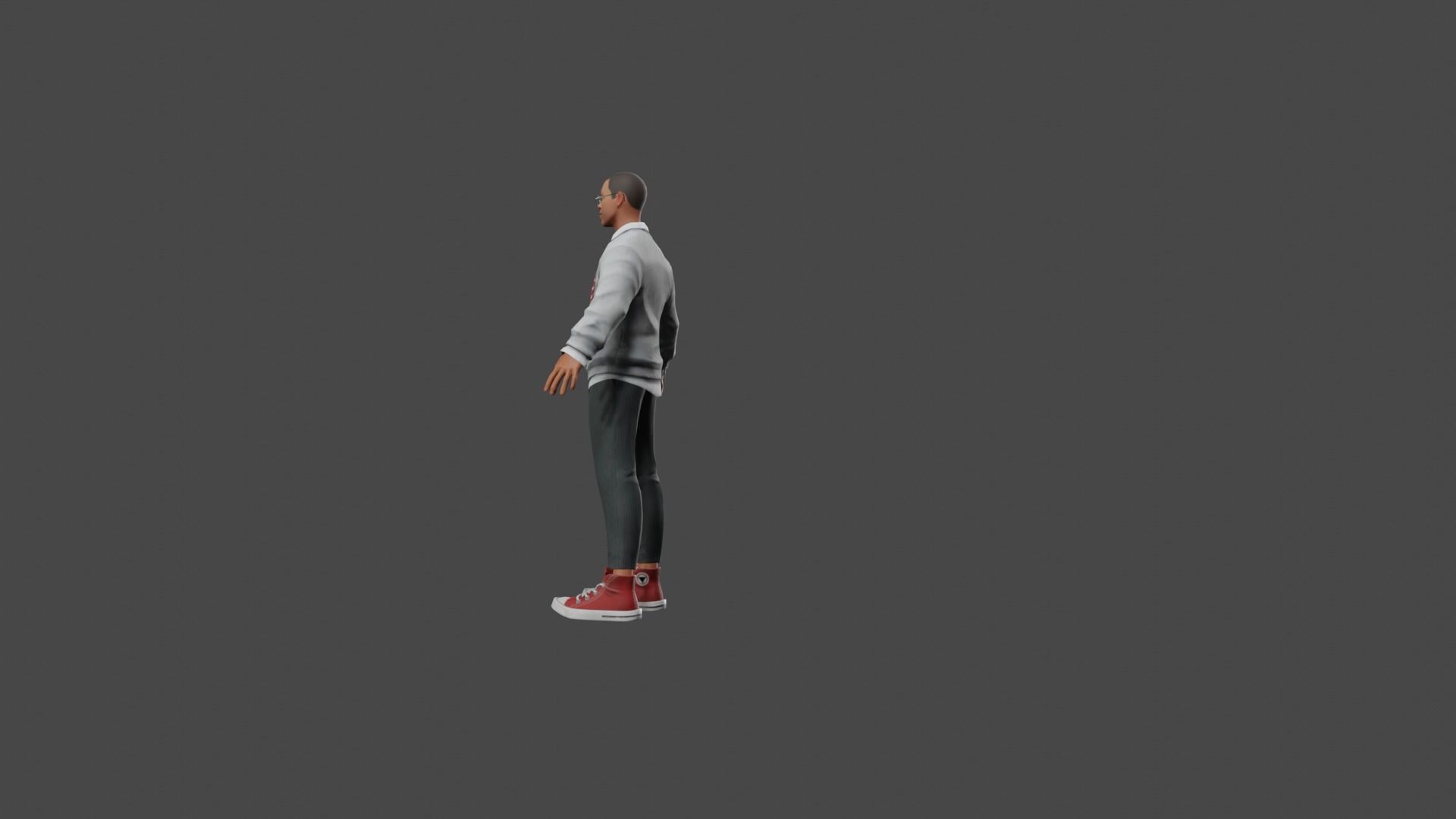 3D model 3D School student School uniform glb model made in blender VR ...