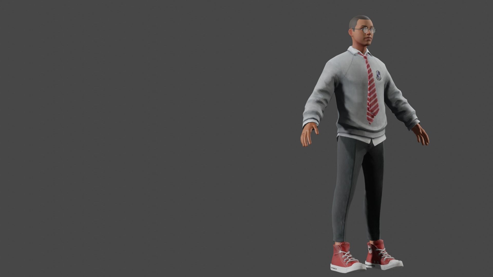 3D model 3D School student School uniform glb model made in blender VR ...