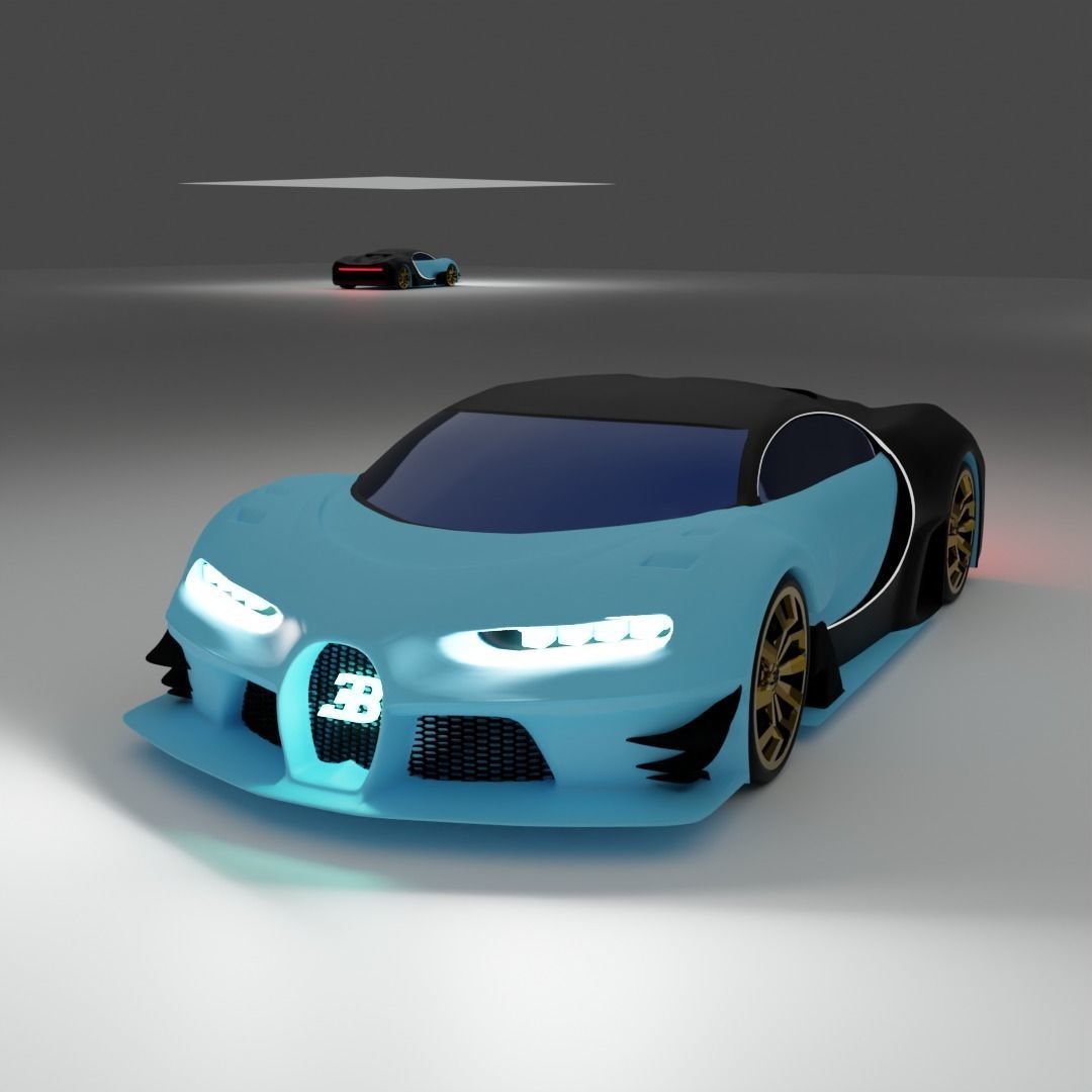 3D model Bugatti Chiron Pur Sport 3D Model in Blender STL FBX File ...