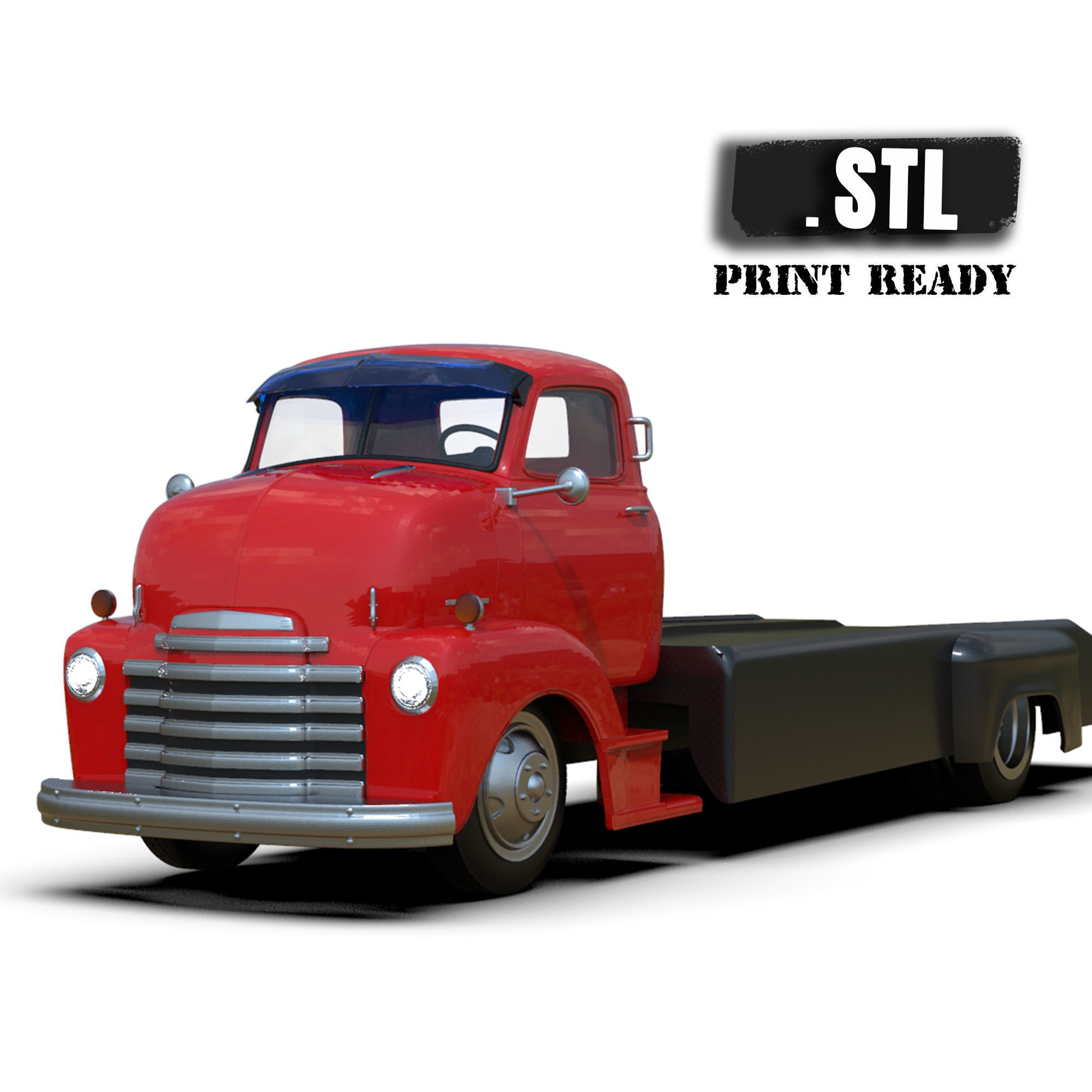 PrintableSTL Custom Hauler Cab Over Engine Ramp Tow Truck COE 3D model ...