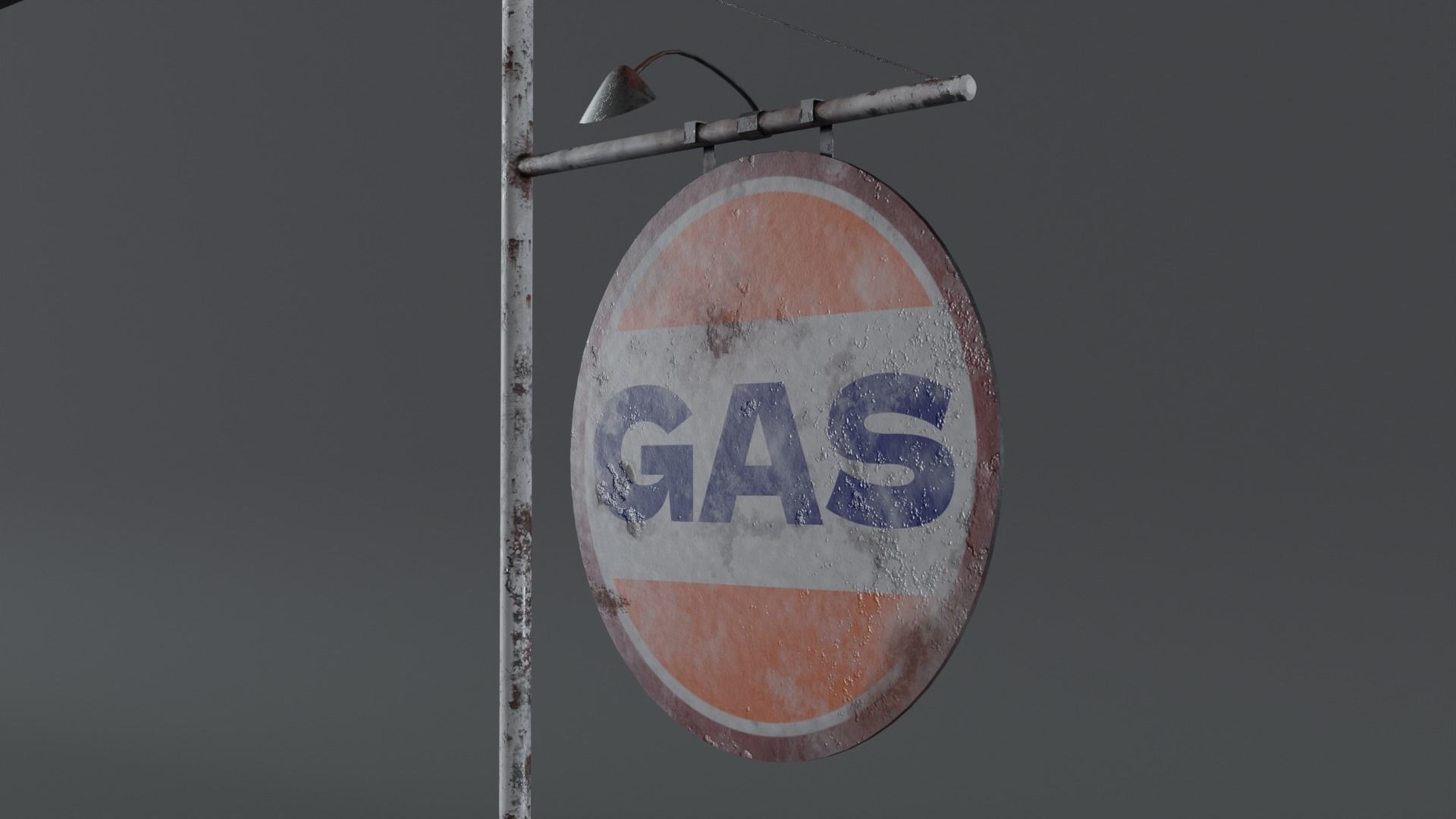 3D model Vintage Gas Station Pole Sign - GameReady VR / AR / low-poly ...