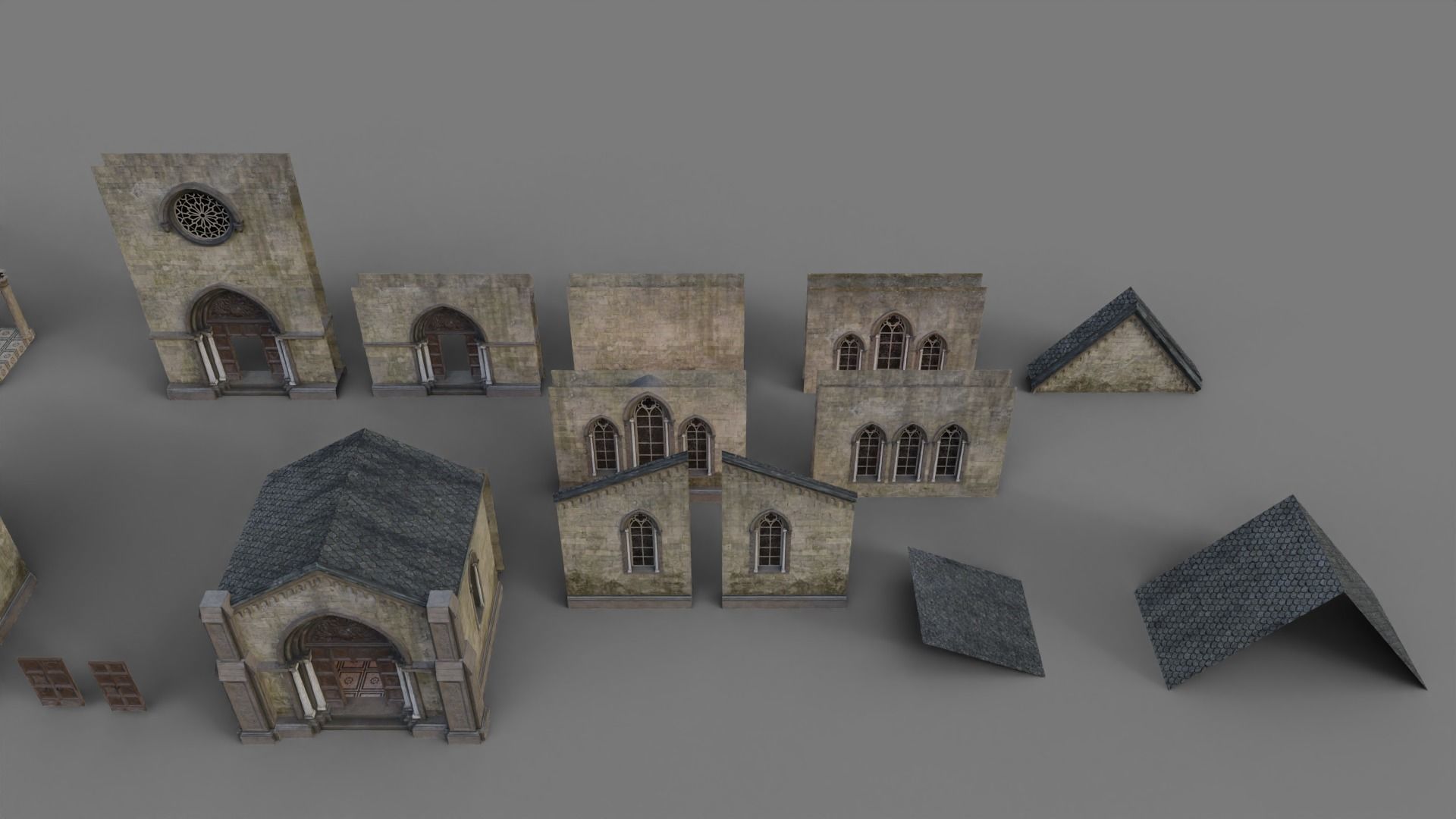 3D model Cemetery modular church VR / AR / low-poly | CGTrader