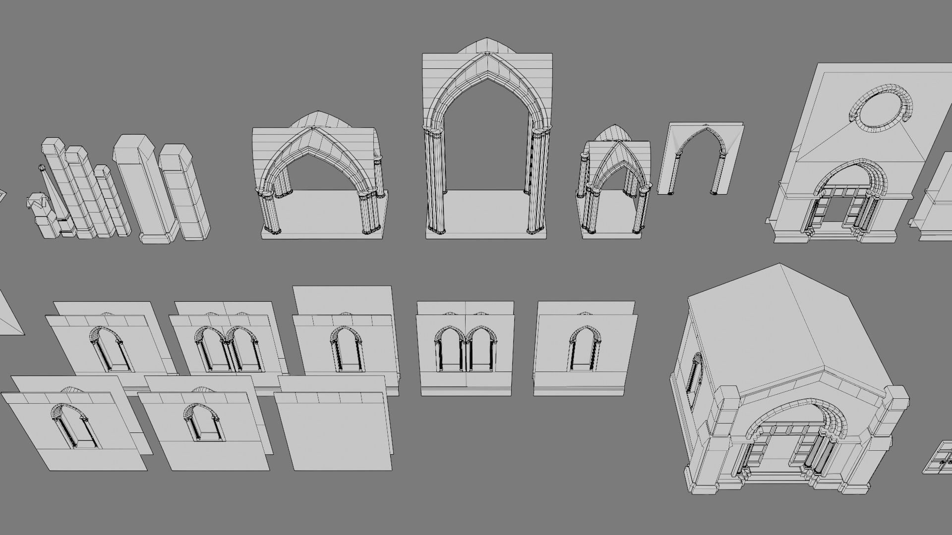 3D model Cemetery modular church VR / AR / low-poly | CGTrader