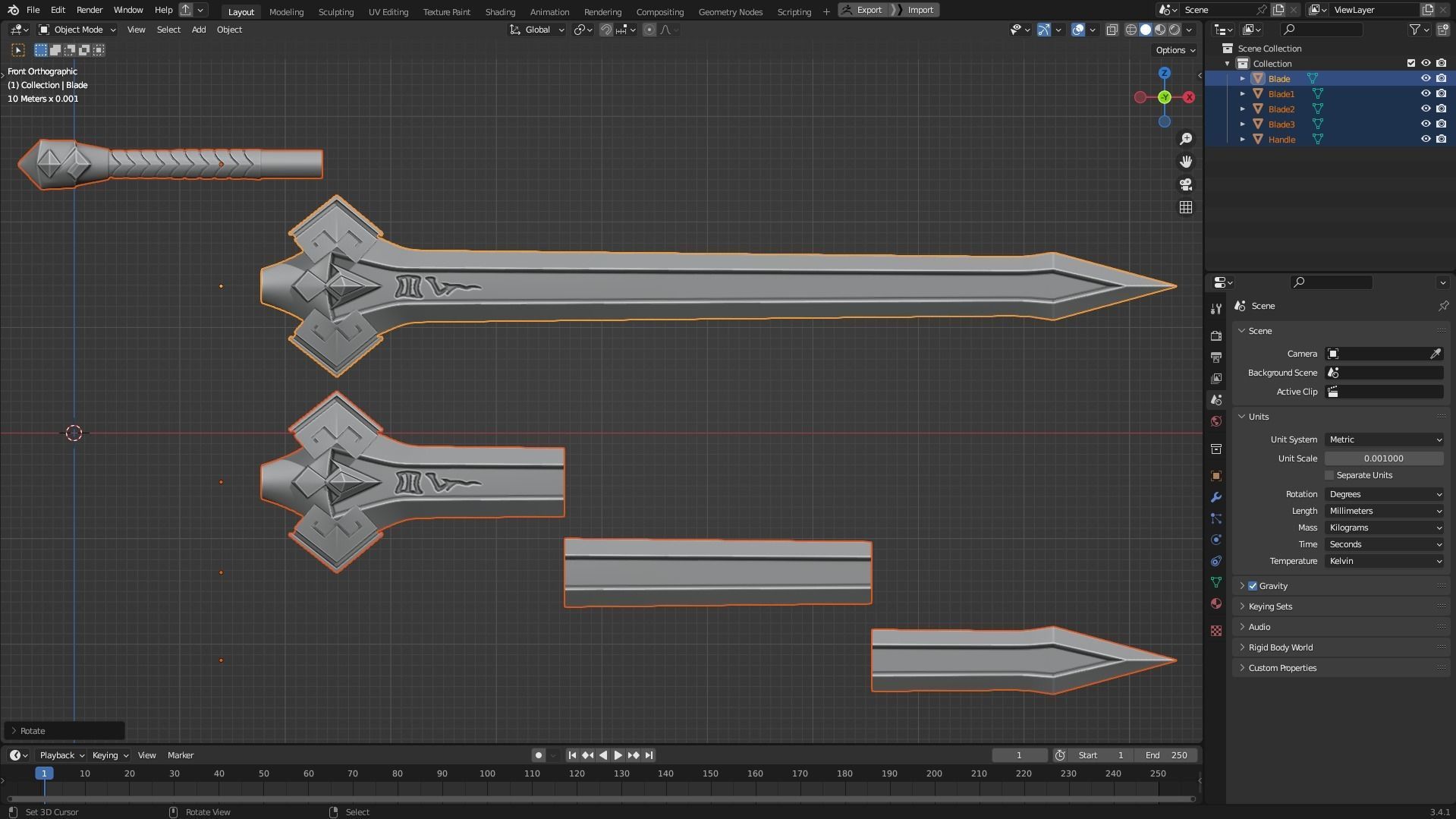 Genshin Impact Dark Iron Sword for Cosplay 3D model 3D printable | CGTrader