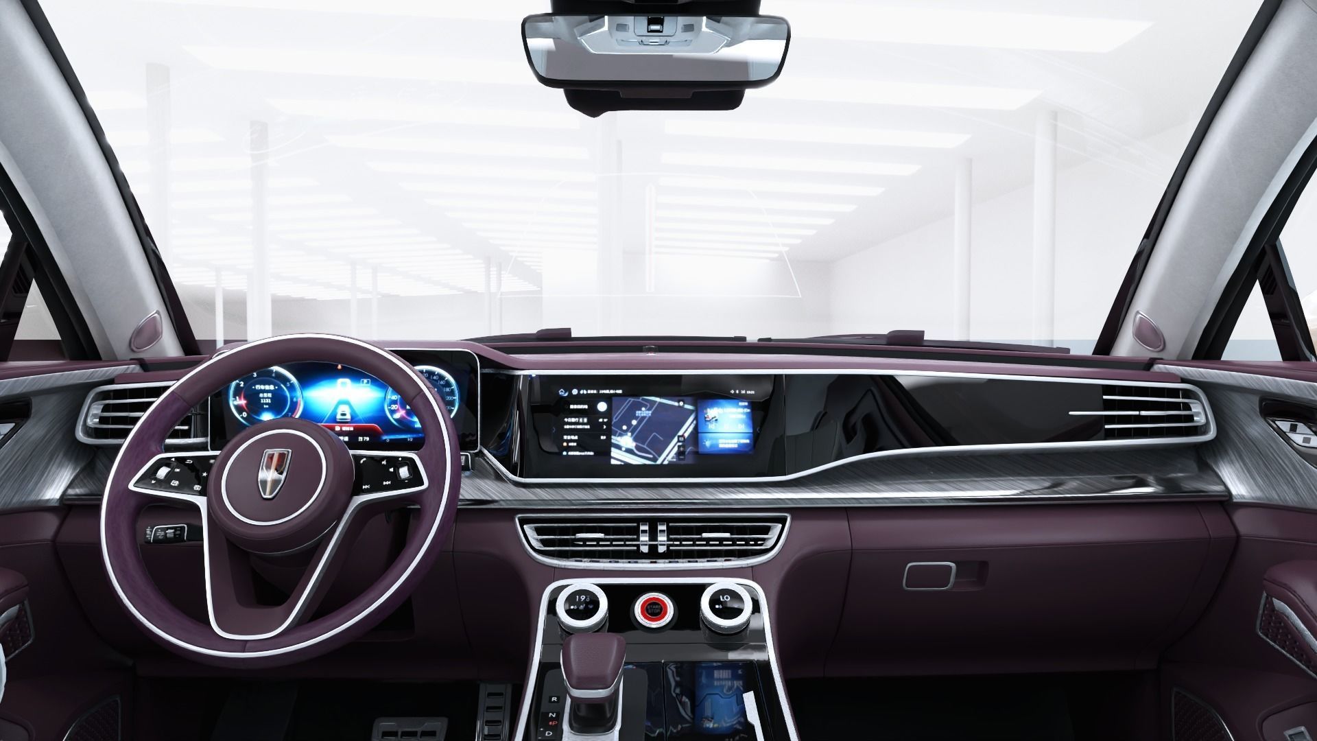 FAW Hongqi H9 2023 with interior 3D model animated rigged | CGTrader