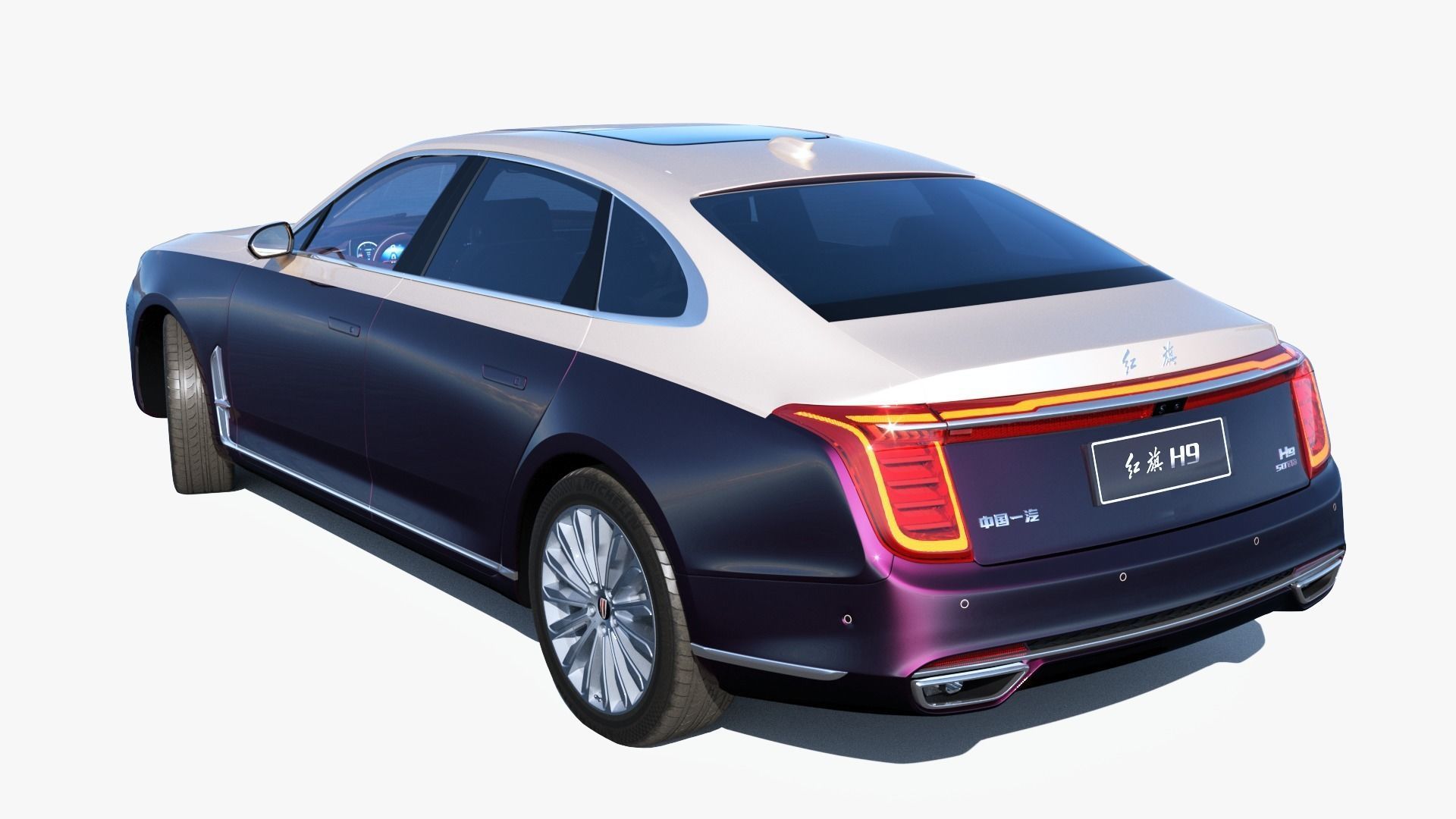 FAW Hongqi H9 2023 with interior 3D model animated rigged | CGTrader