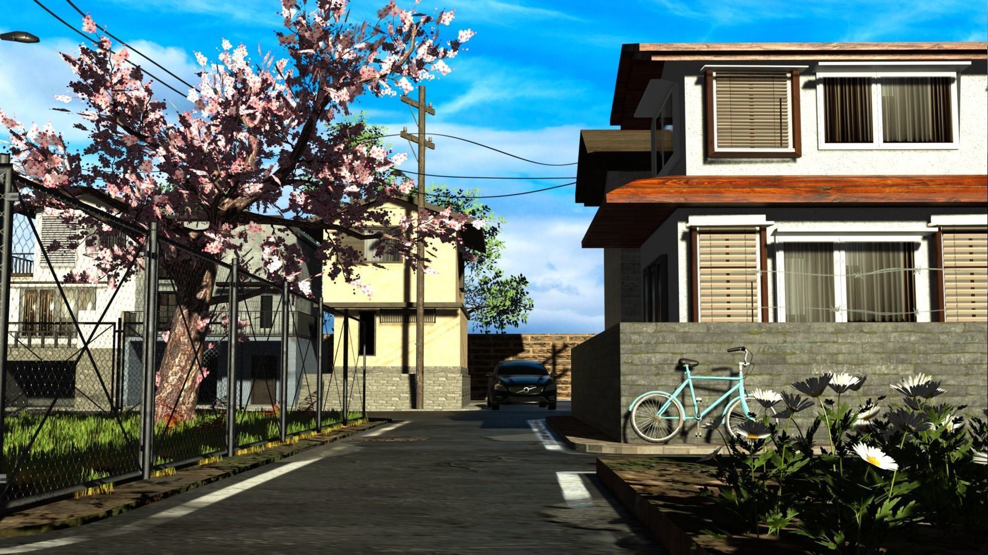 3D model Japanese Residential Neighborhood VR / AR / low-poly | CGTrader