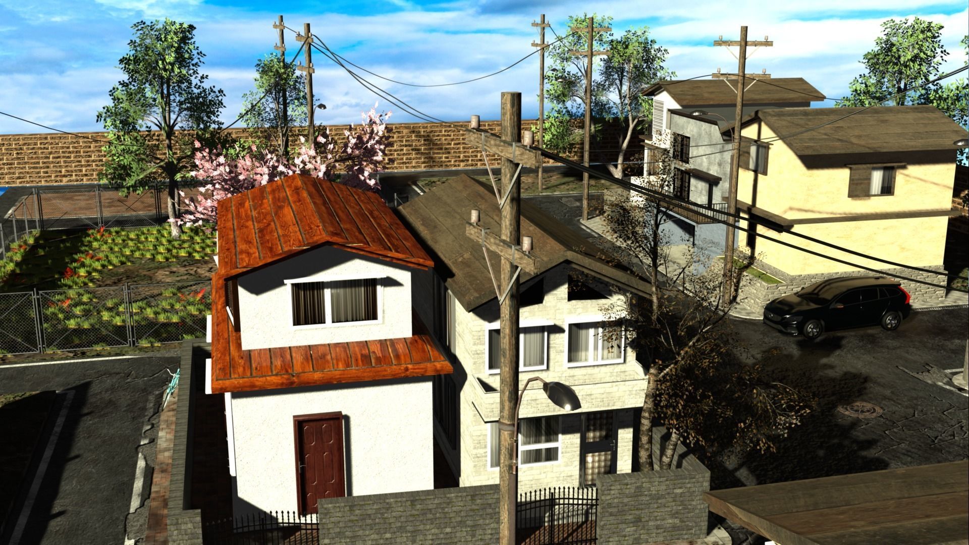 3D model Japanese Residential Neighborhood VR / AR / low-poly | CGTrader