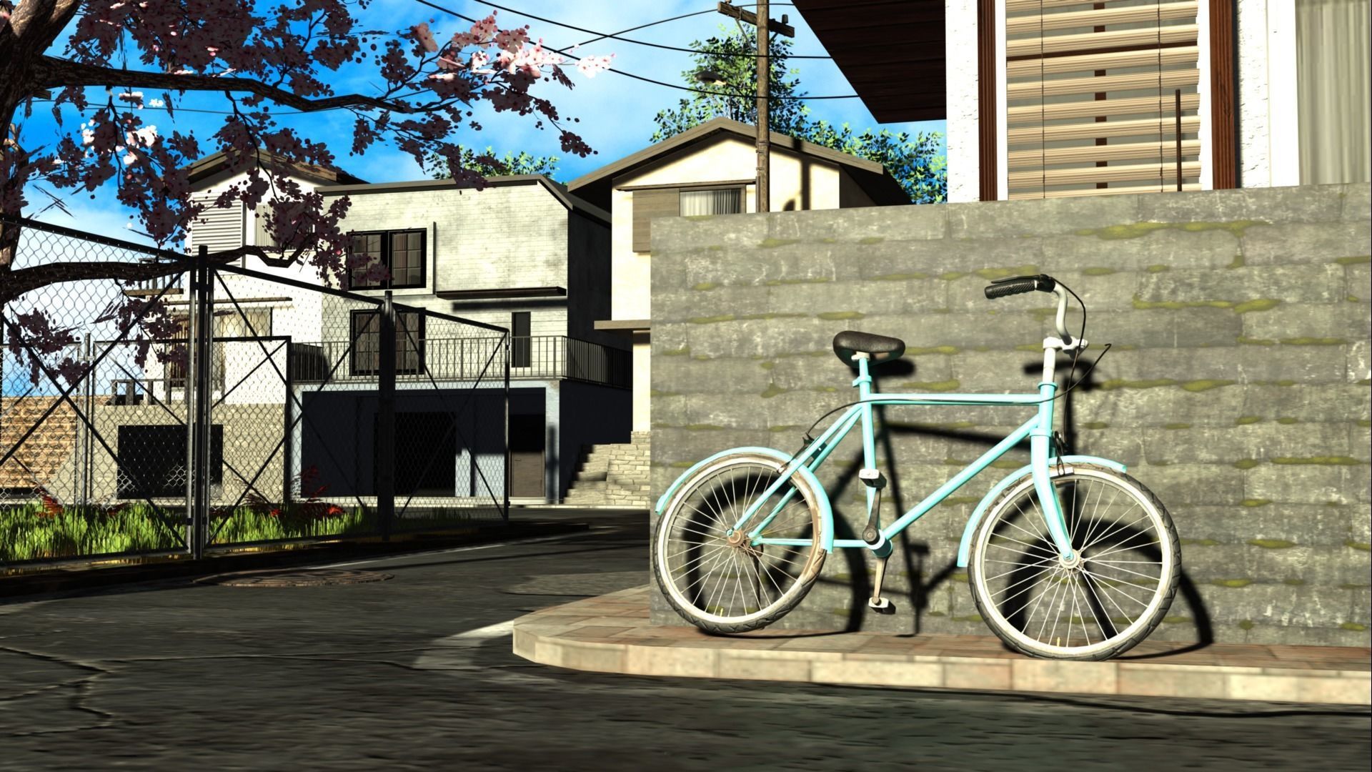 3D model Japanese Residential Neighborhood VR / AR / low-poly | CGTrader