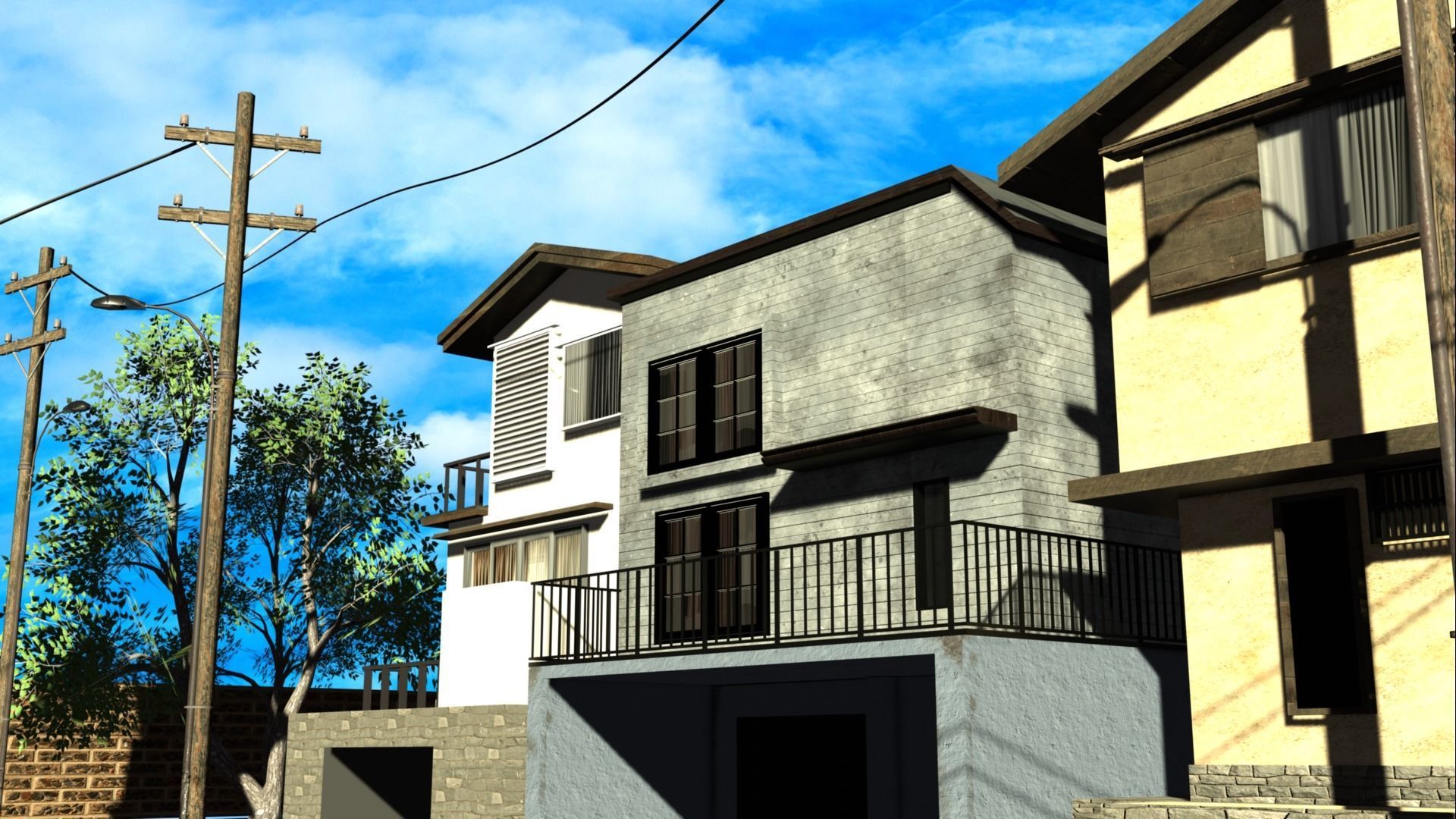 3D model Japanese Residential Neighborhood VR / AR / low-poly | CGTrader