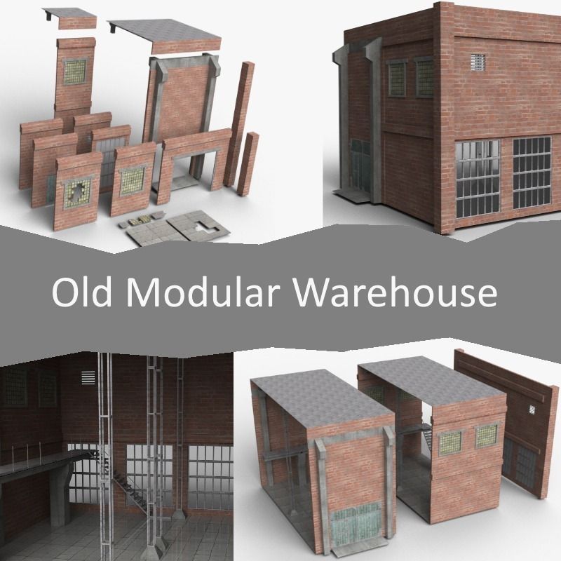3D model Old Modular Warehouse VR / AR / low-poly | CGTrader